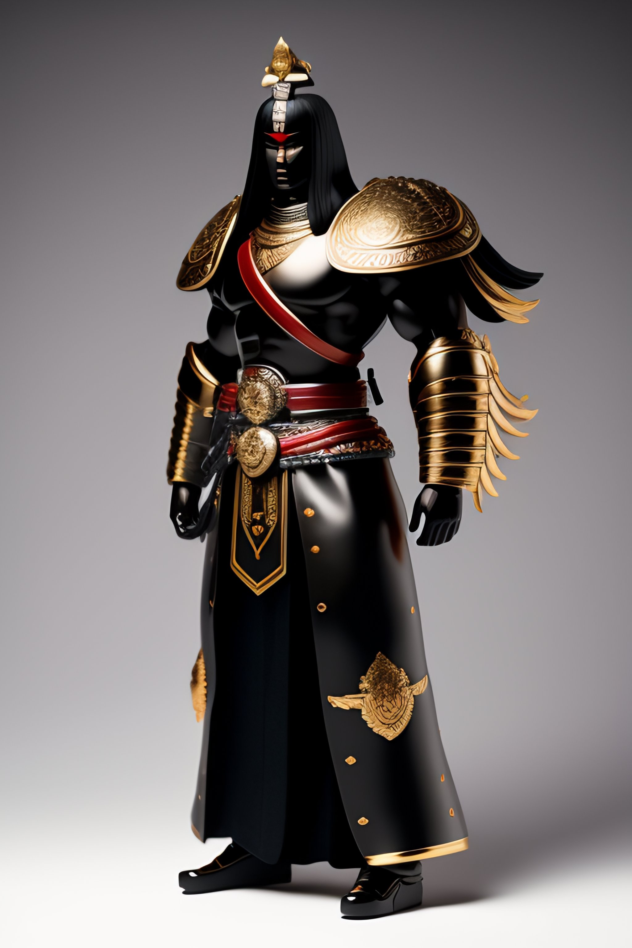 Lexica - Black shogun man full body view