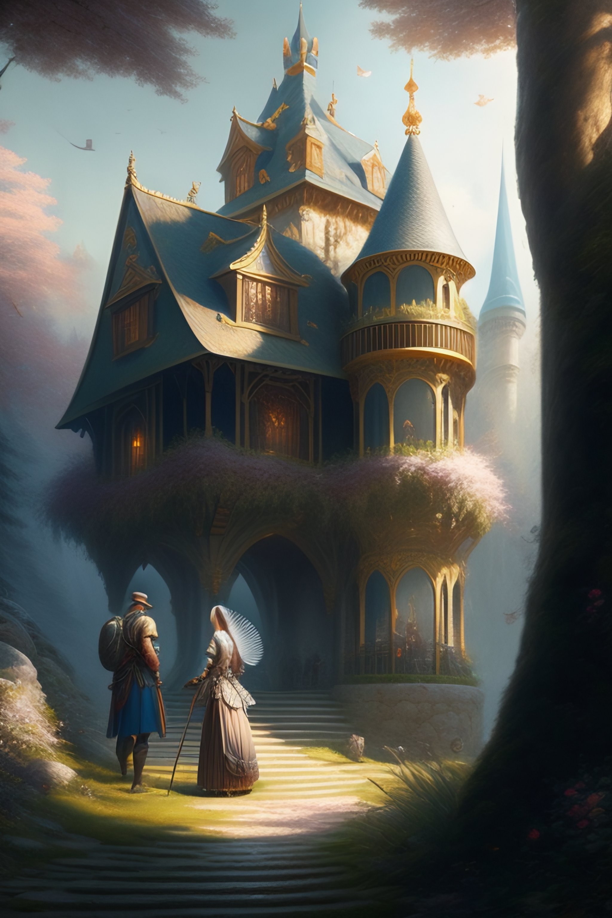 Lexica - Happy people painting in a fairy tale place, magical ...