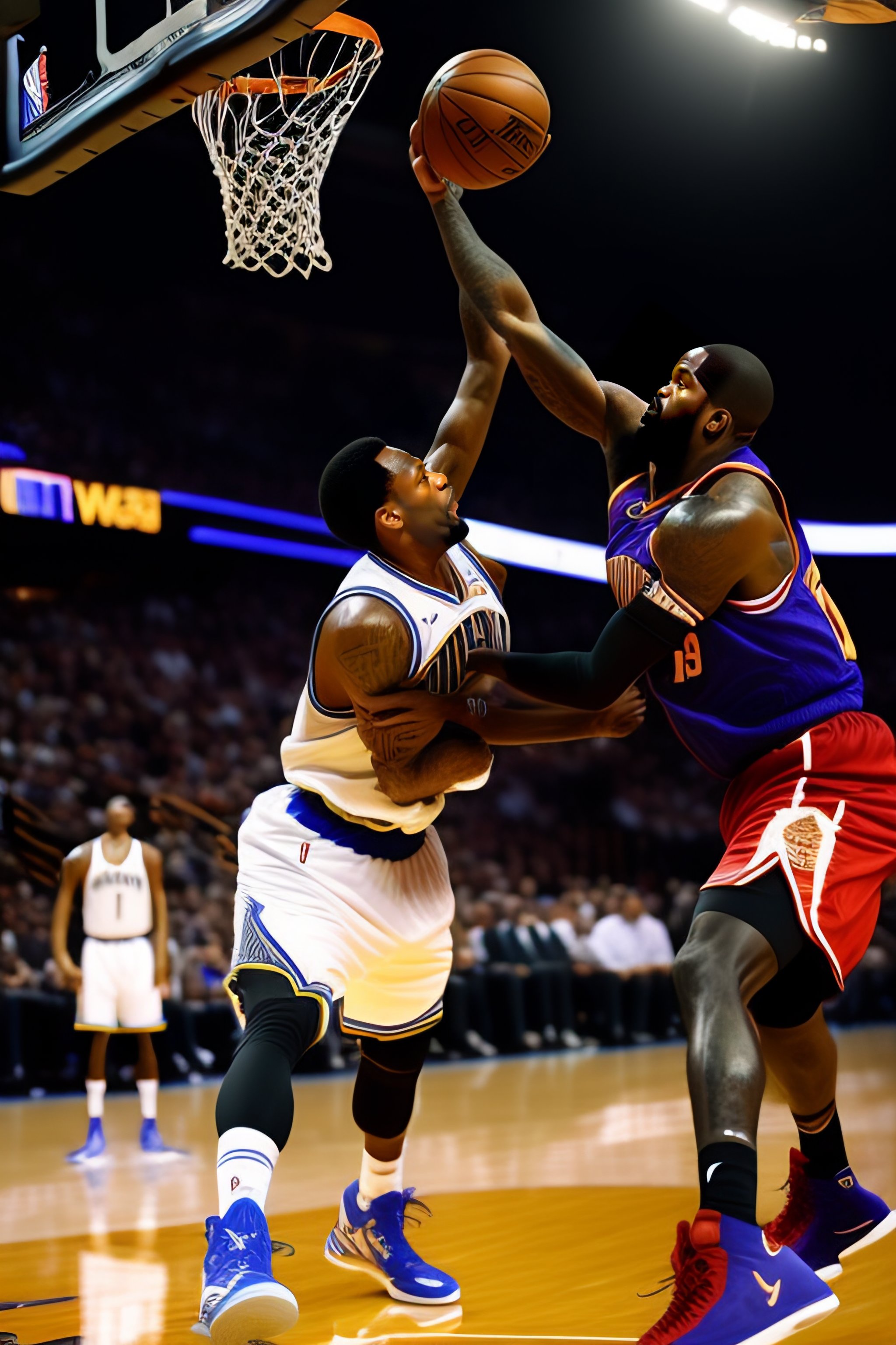 Lexica - Cat dunking on shaquille oneal in a lecture hall