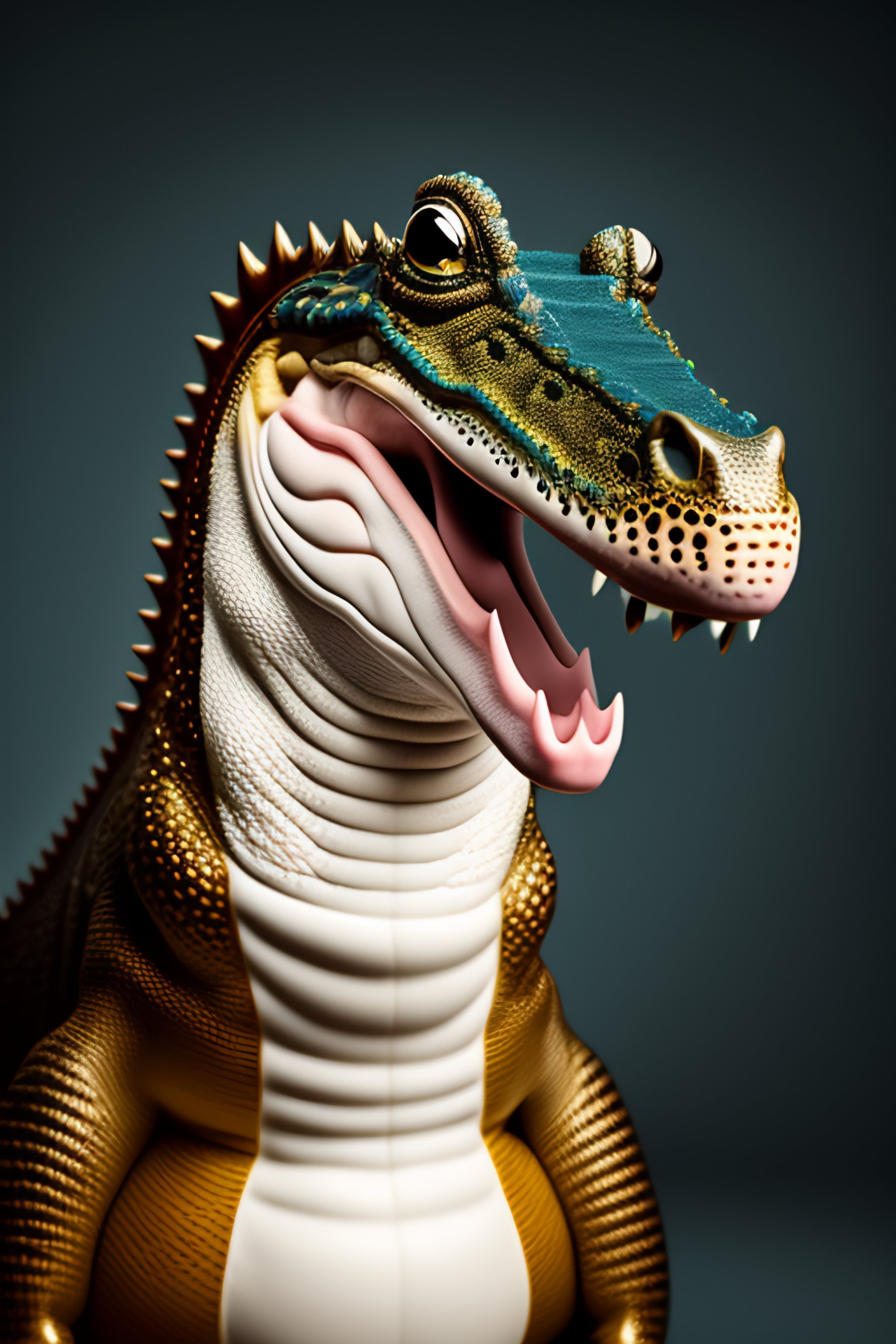 Lexica - A portrait of an anthropomorphic alligator