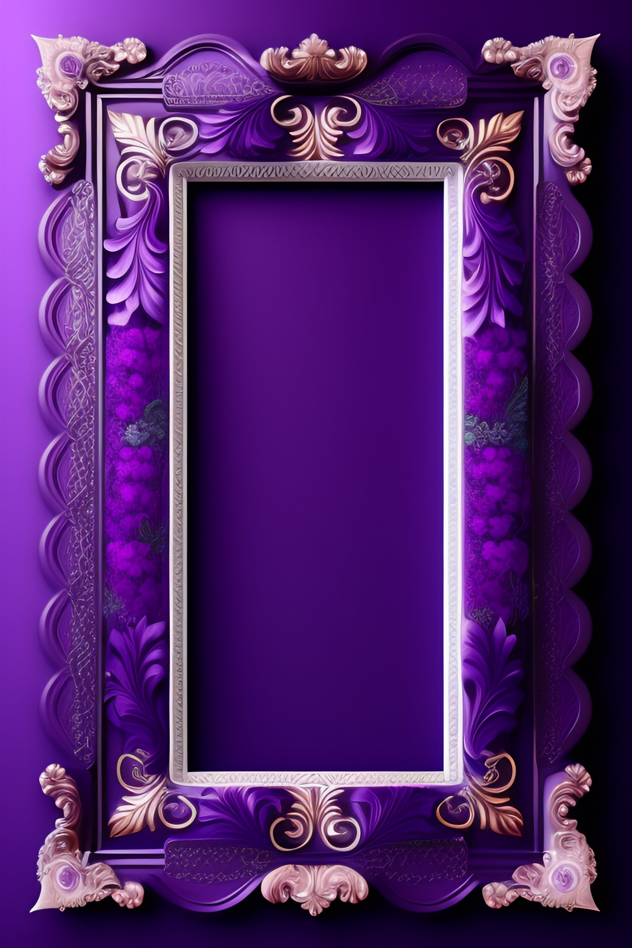 Lexica - "Create a royale feminine, dark floral design frame using a ...