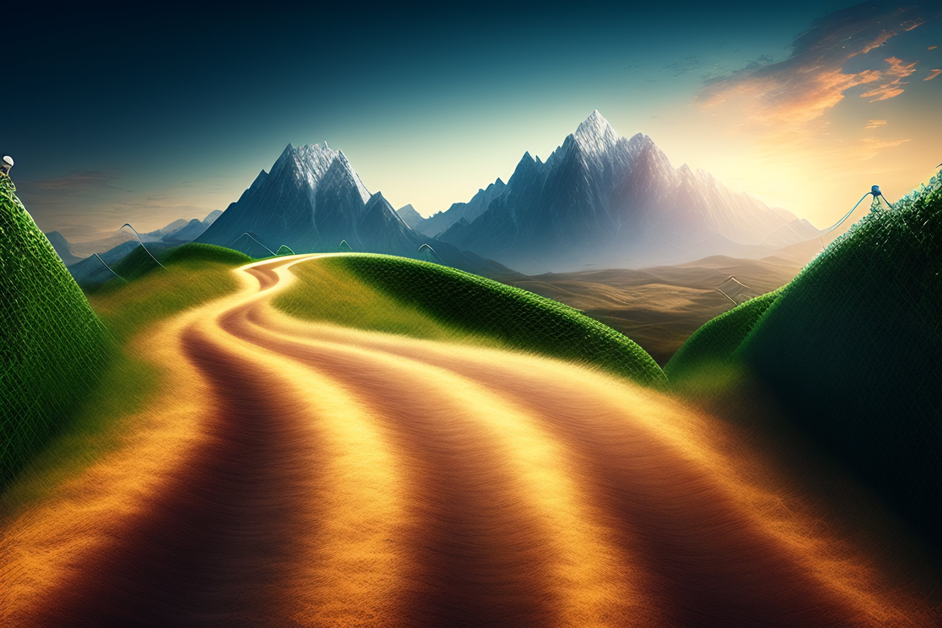 Lexica - Realistic image of a imagination winding path towards the ...