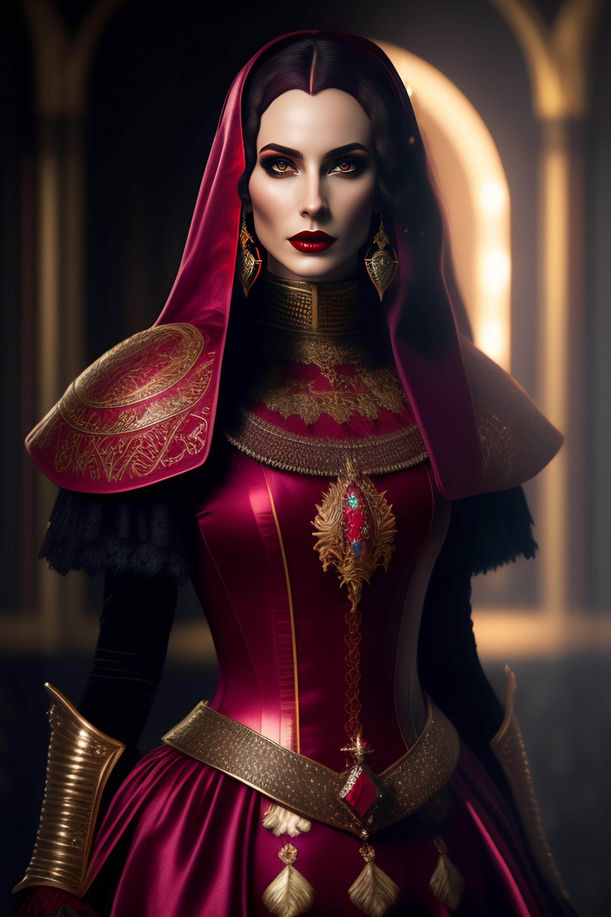 Lexica - Dark Armored ,full body ,Elizabeth Bathory, vampire, 4k, realistic