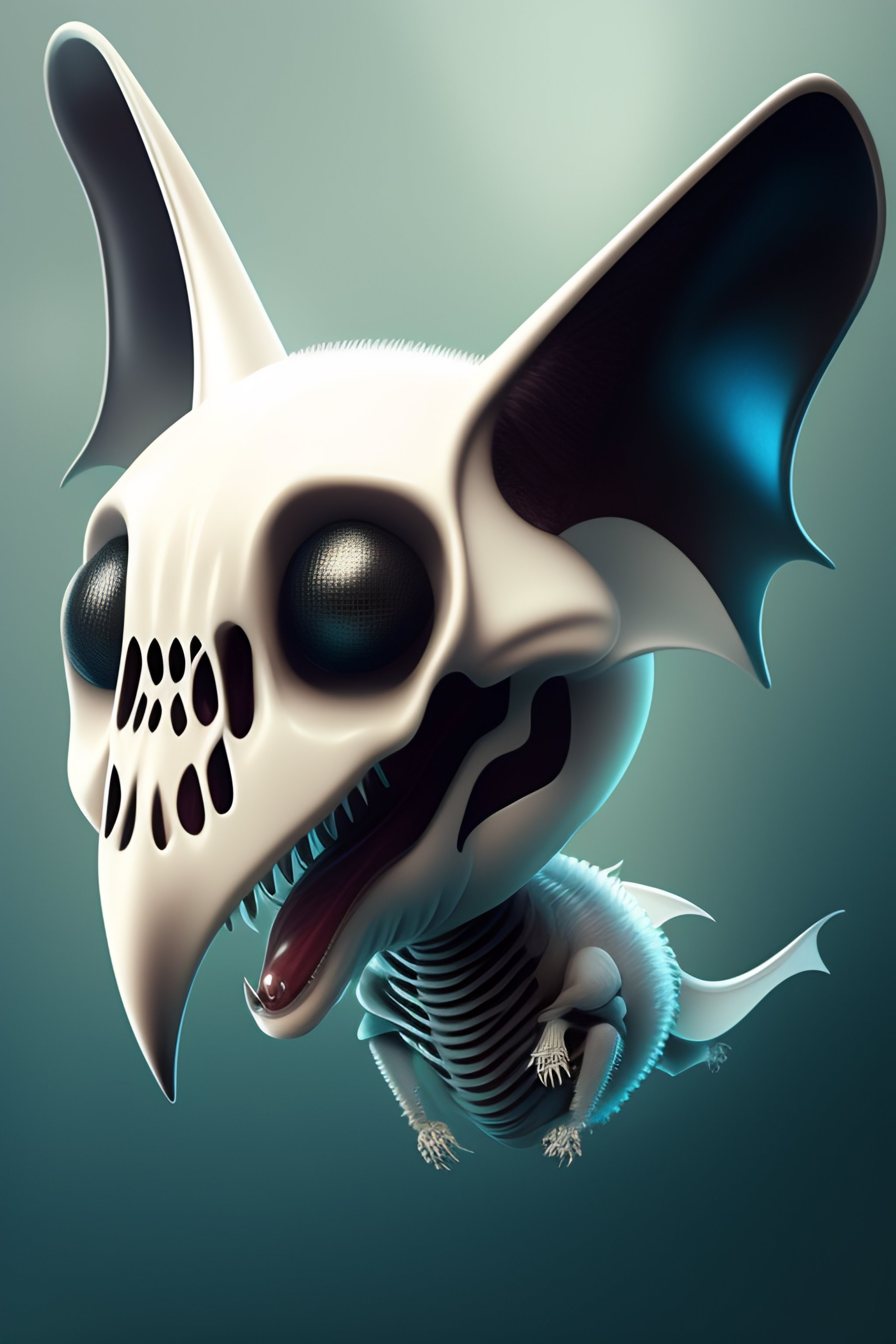 Lexica - Annoying white bat with a big head, weird body parts and looks ...