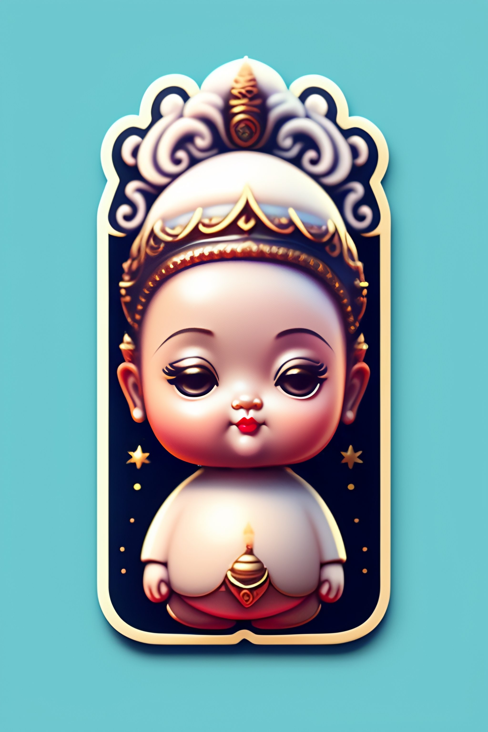 Lexica - Cute and adorable cartoon buddha sticker, fantasy, dreamlike ...
