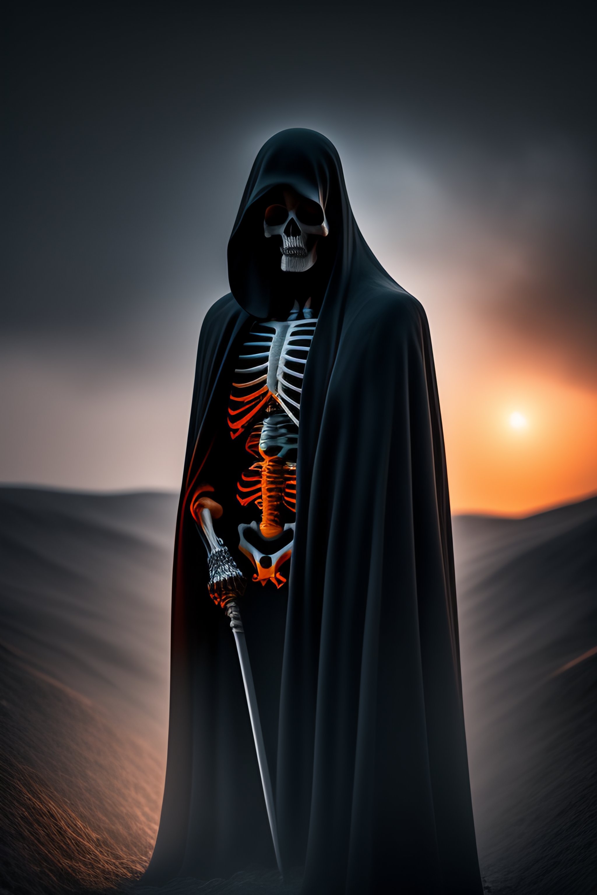 Lexica - Grim reaper, full body, skeleton face, extreme detailed, ultra ...