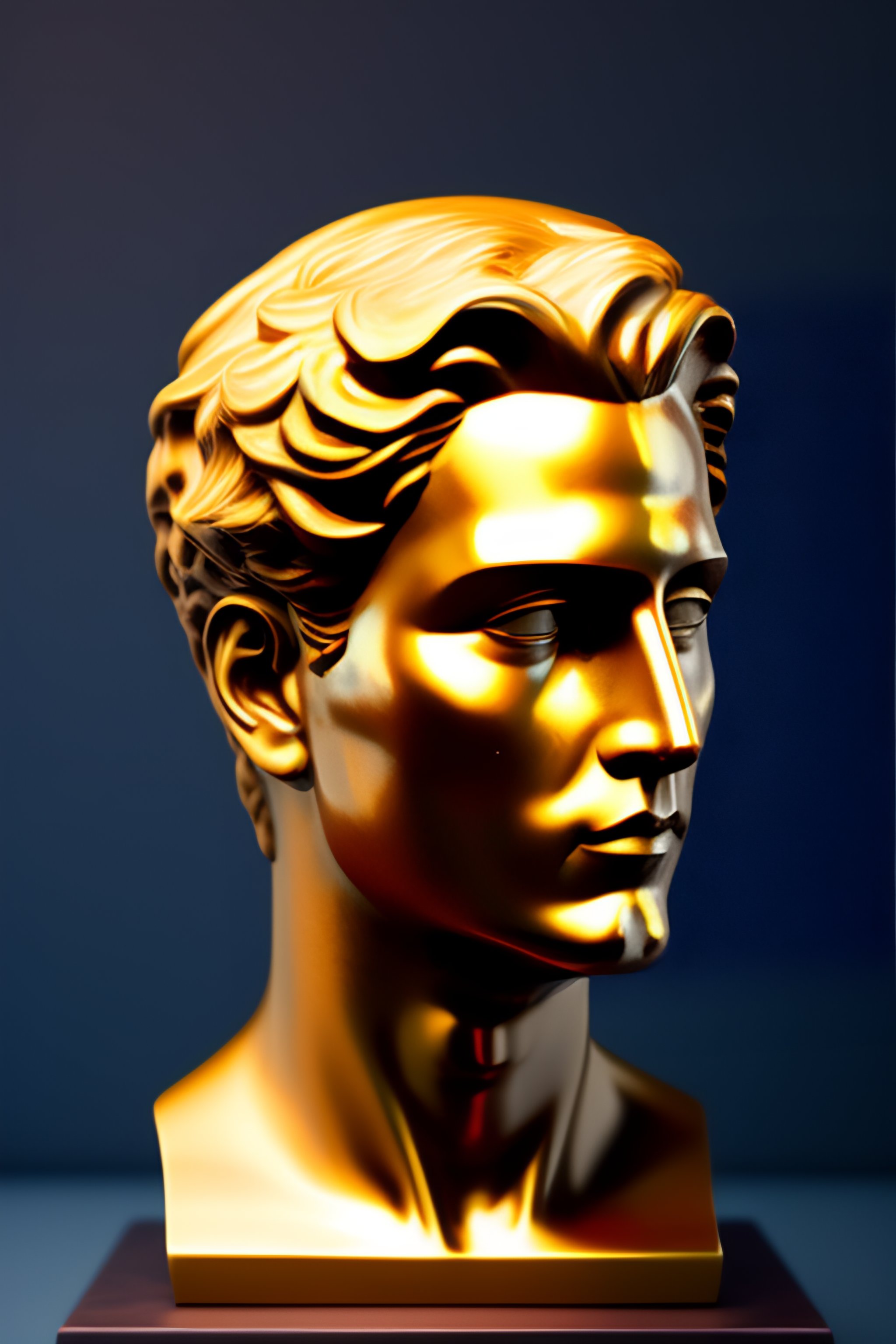 Lexica - Male art statue head for merch with colors