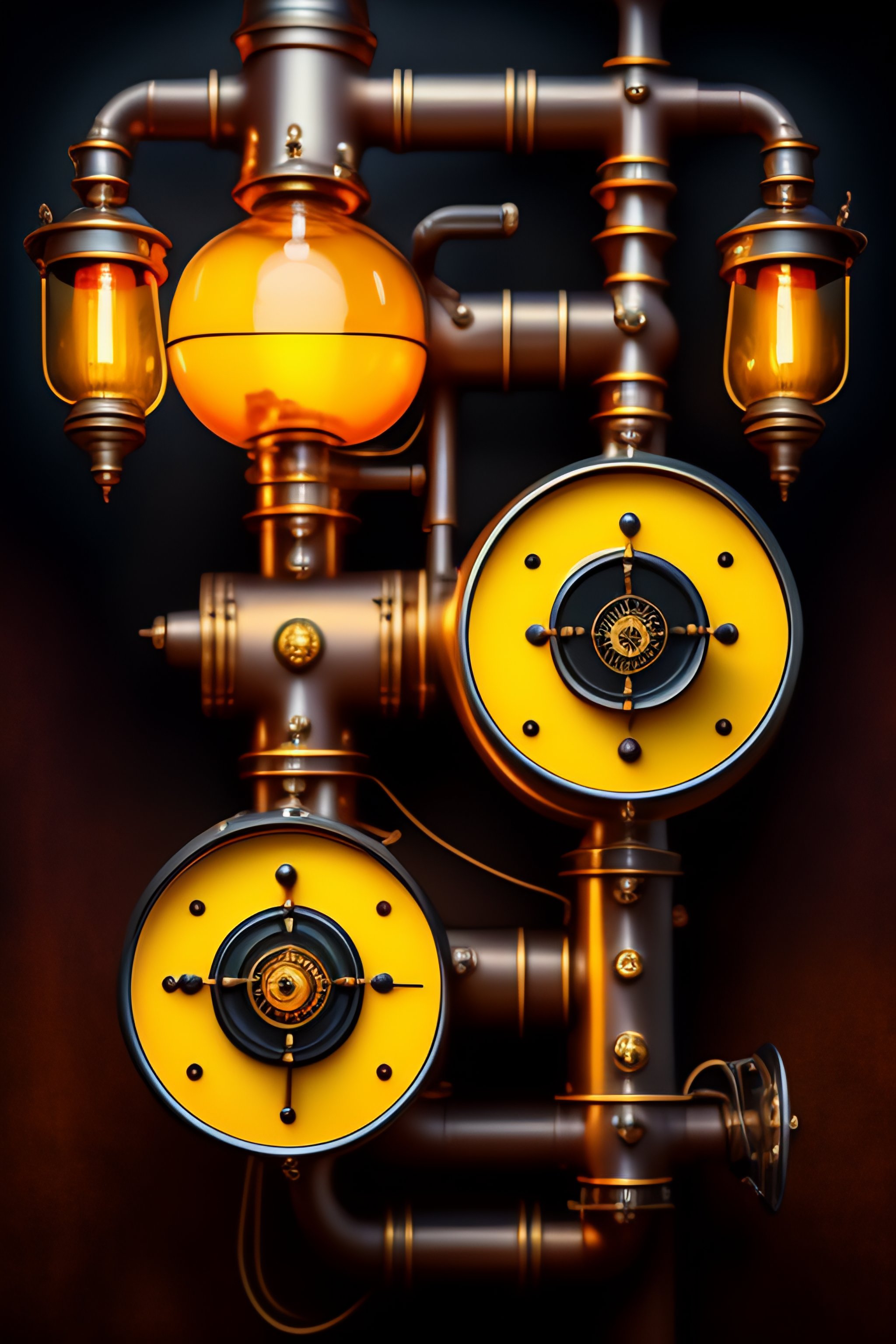 Lexica - Background steampunk pipe meters with lamp radio tubes plane ...