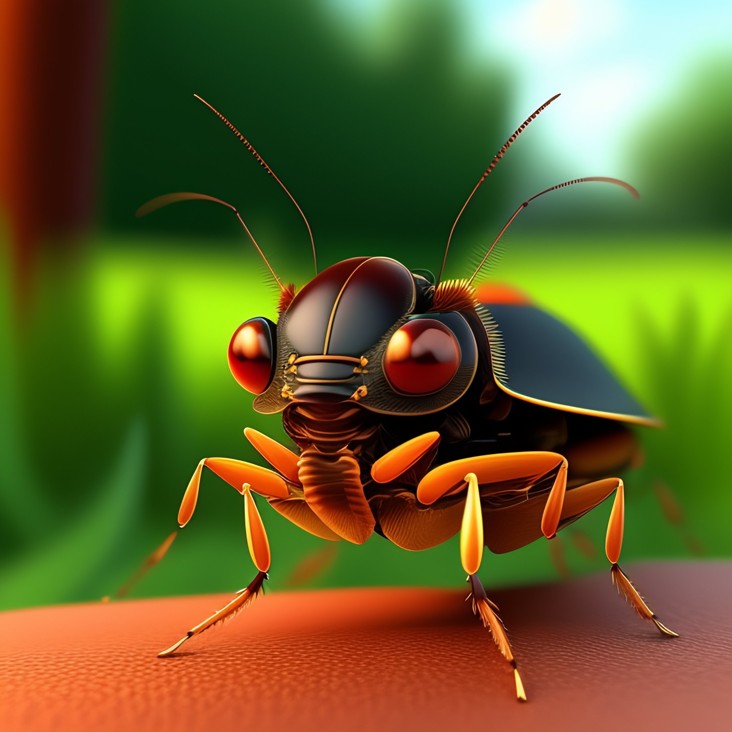 Lexica - A cockroach on a bicycle riding through the park in 3d ...
