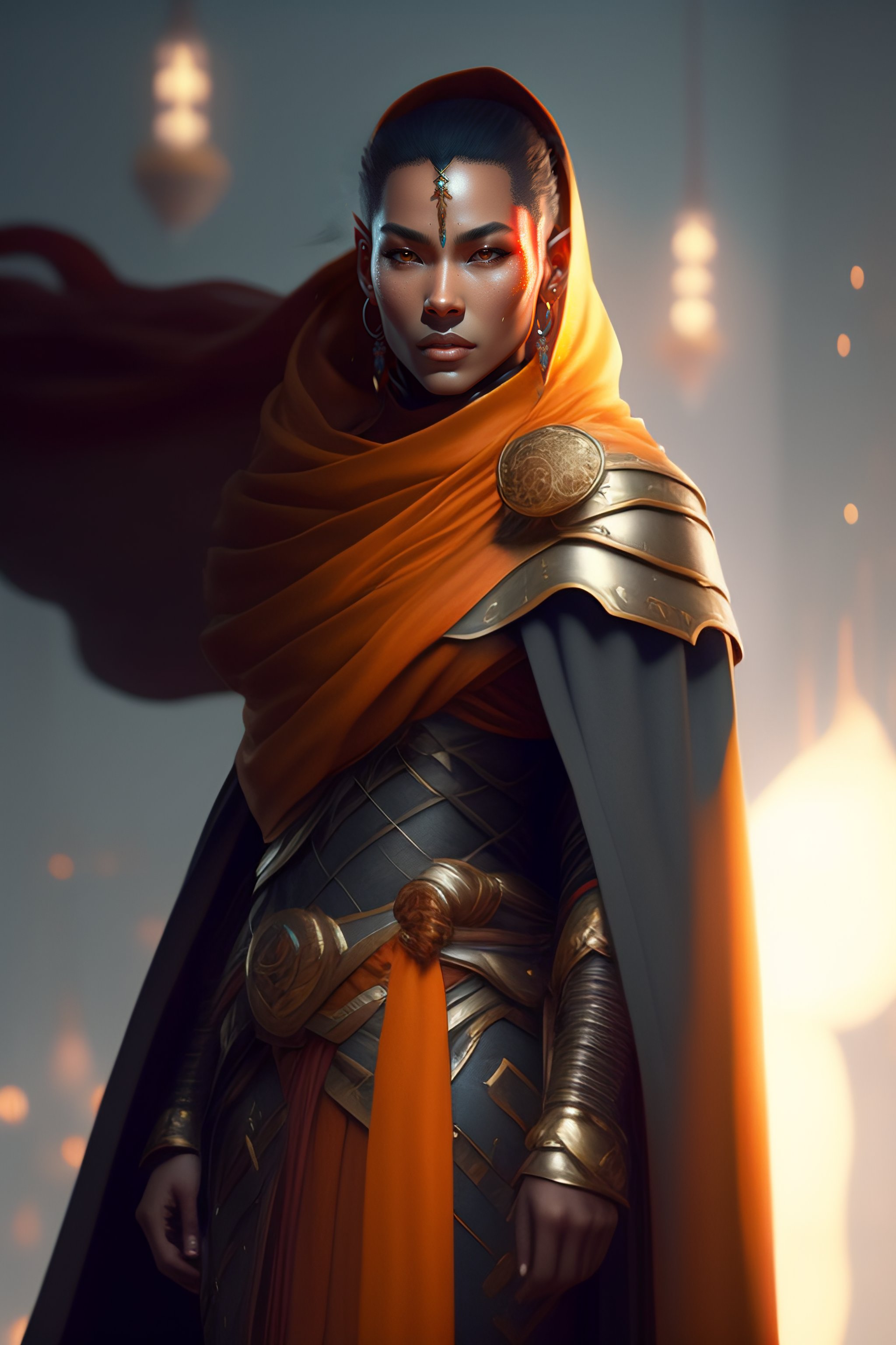 Lexica - A cyborg warrior monk 🙏, wearing a flowing cloak, cyborg ...
