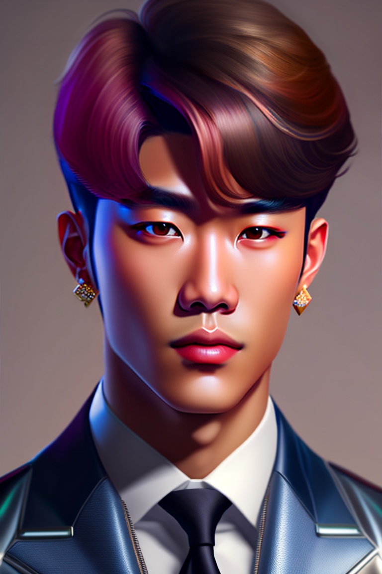 Lexica - Portrait of a handsome kpop idol, hd 8k