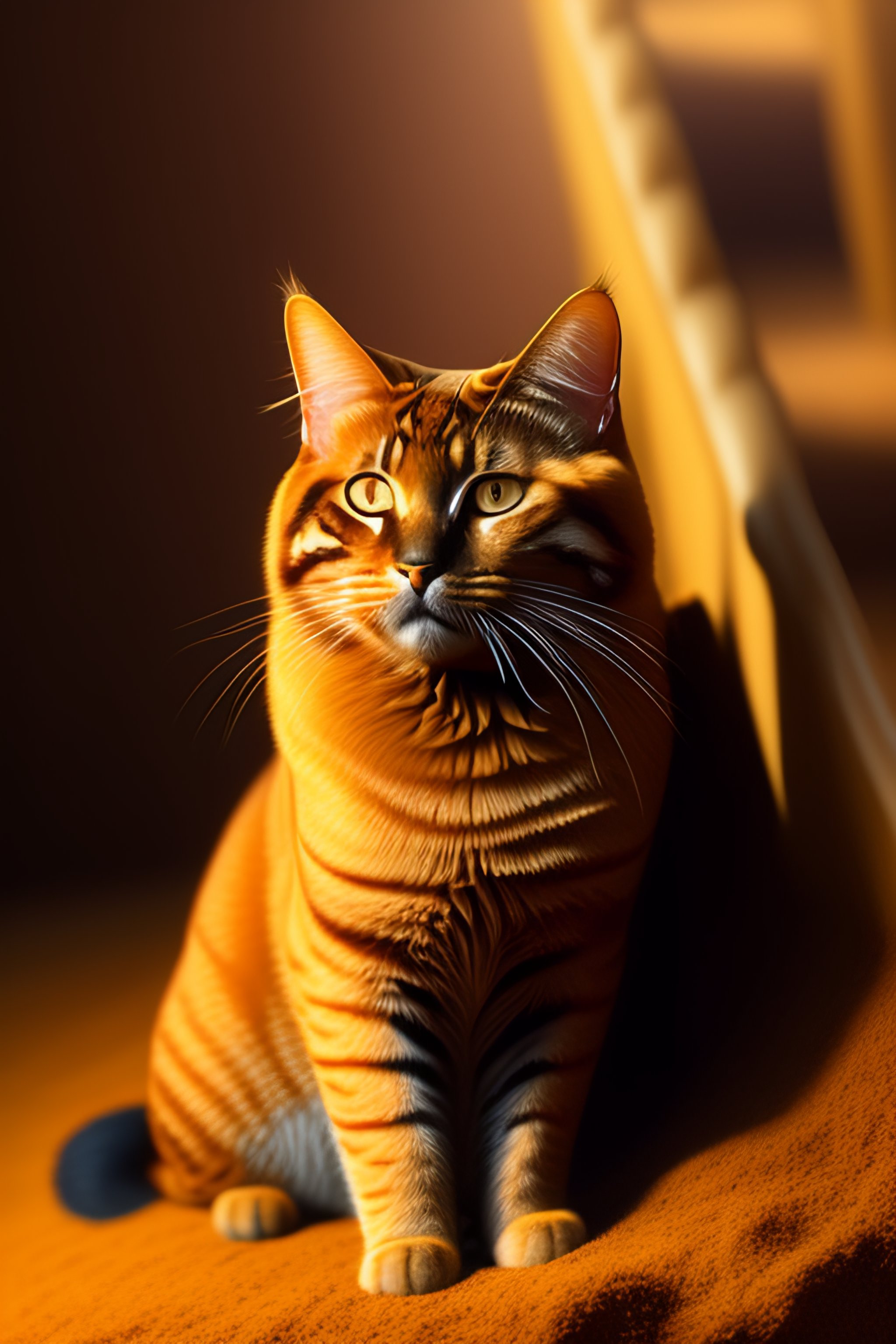 Lexica - Un chat noir et marron avec un chat roux avec 2 chat tigrer