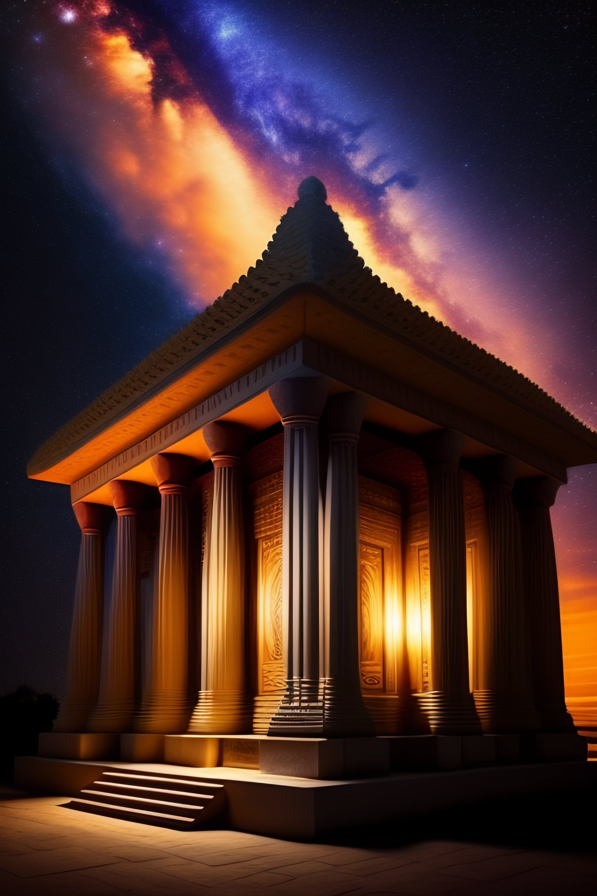 Lexica - A great temple. A gigantic image of Jesus Christ on one of the ...