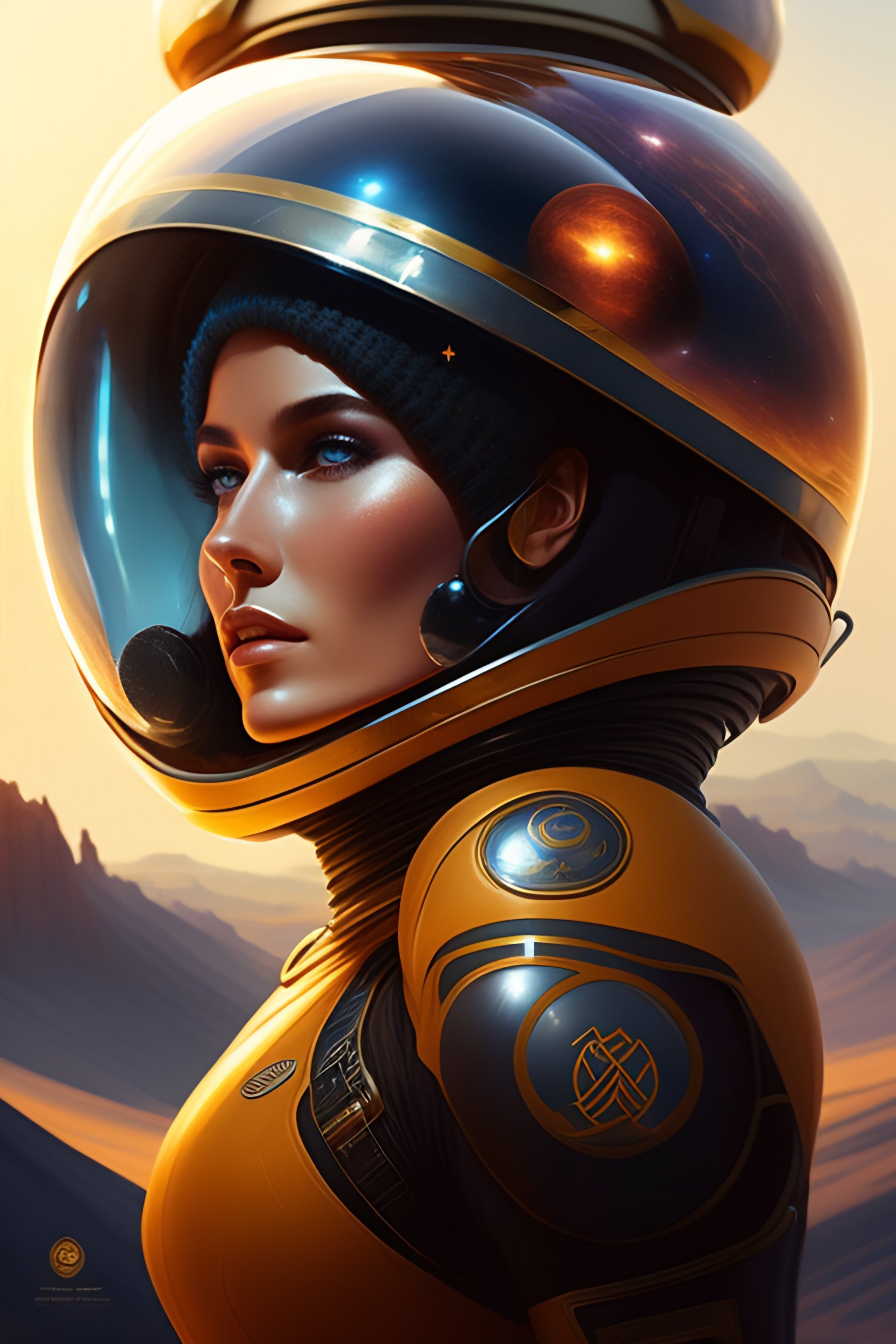 Lexica - A space ranger from the year 4687 is looking at a futuristic ...