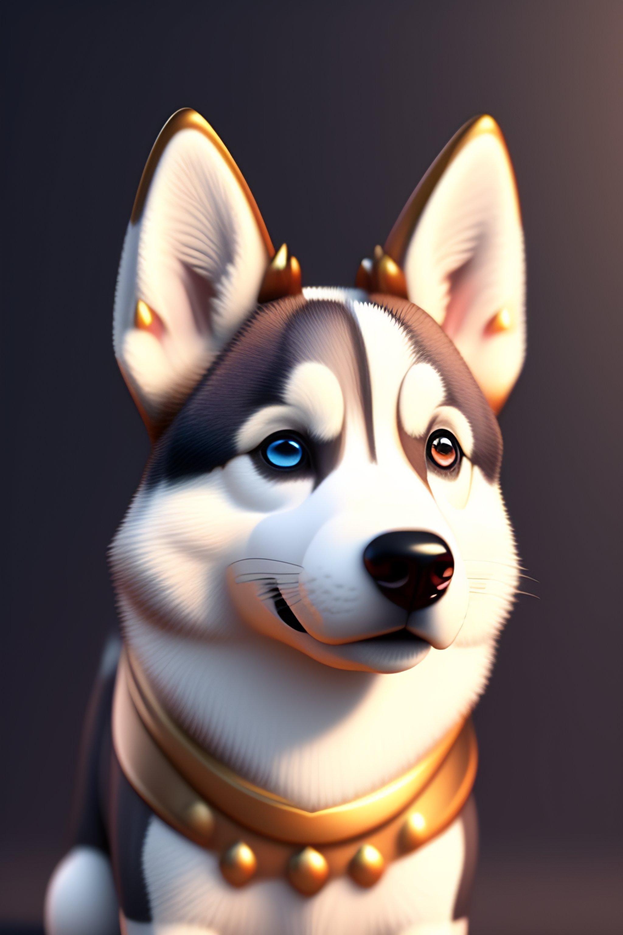 Lexica - Cute and adorable cartoon husky face, fantasy, dreamlike ...