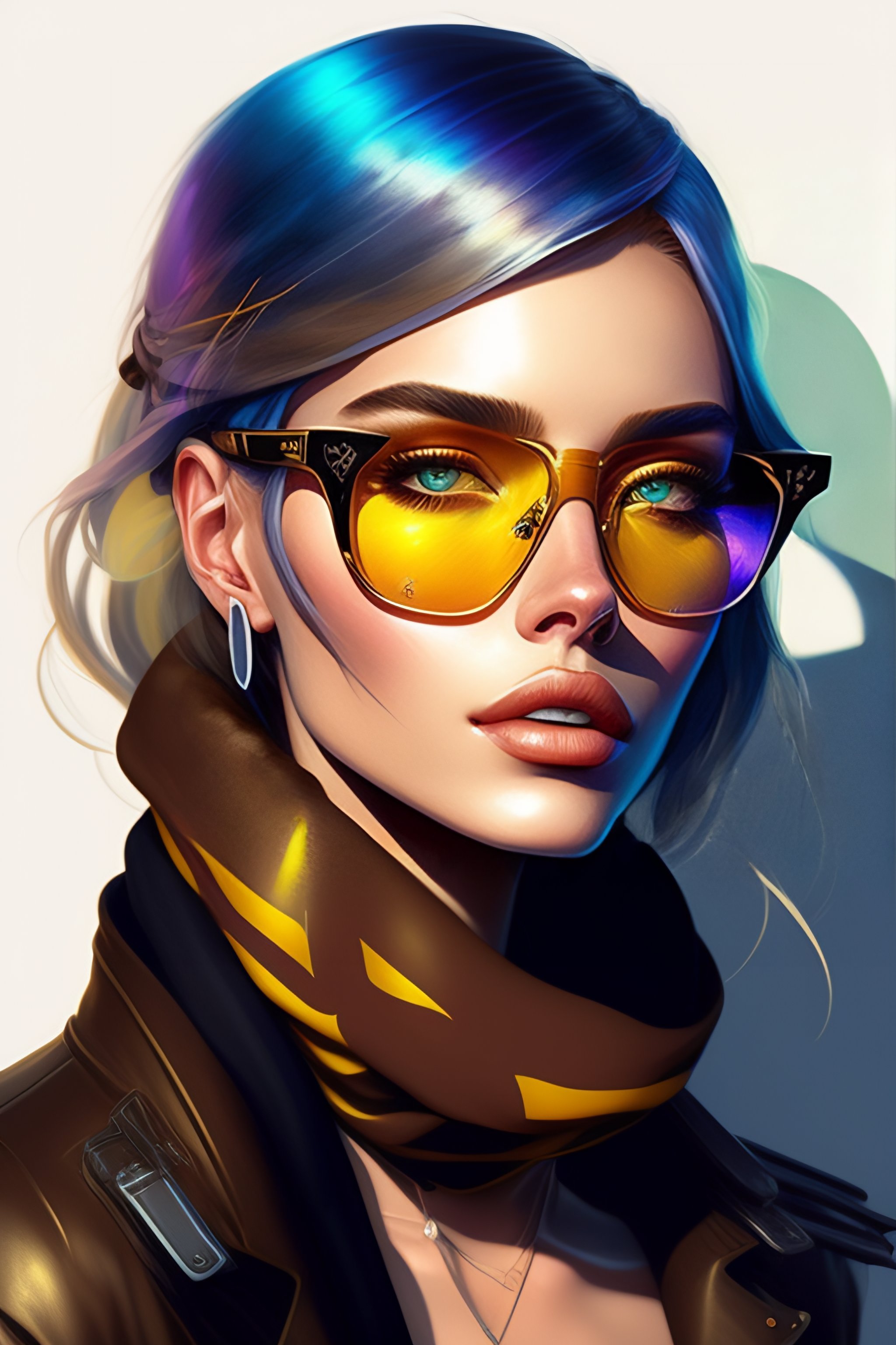 Lexica - Highly detailed portrait of halo, sunglasses, blue eyes ...