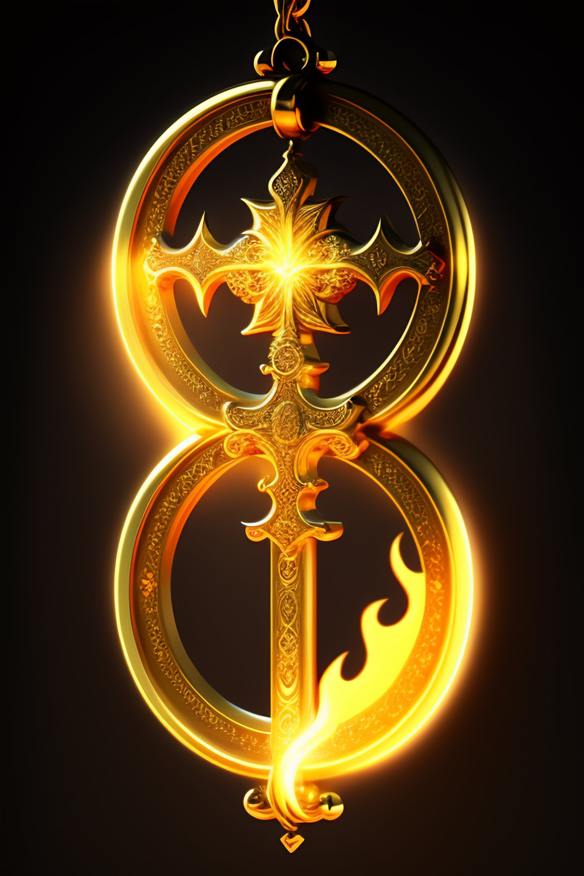 Lexica - A long pendants of a medieval golden cross levitating in the ...