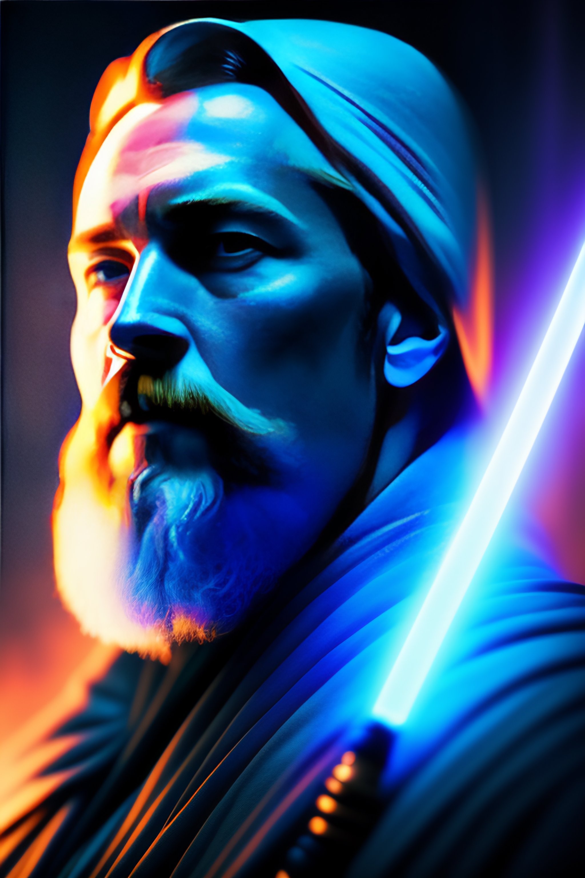 Lexica - A portrait of the ghost of obi - wan, as a digital photograph ...