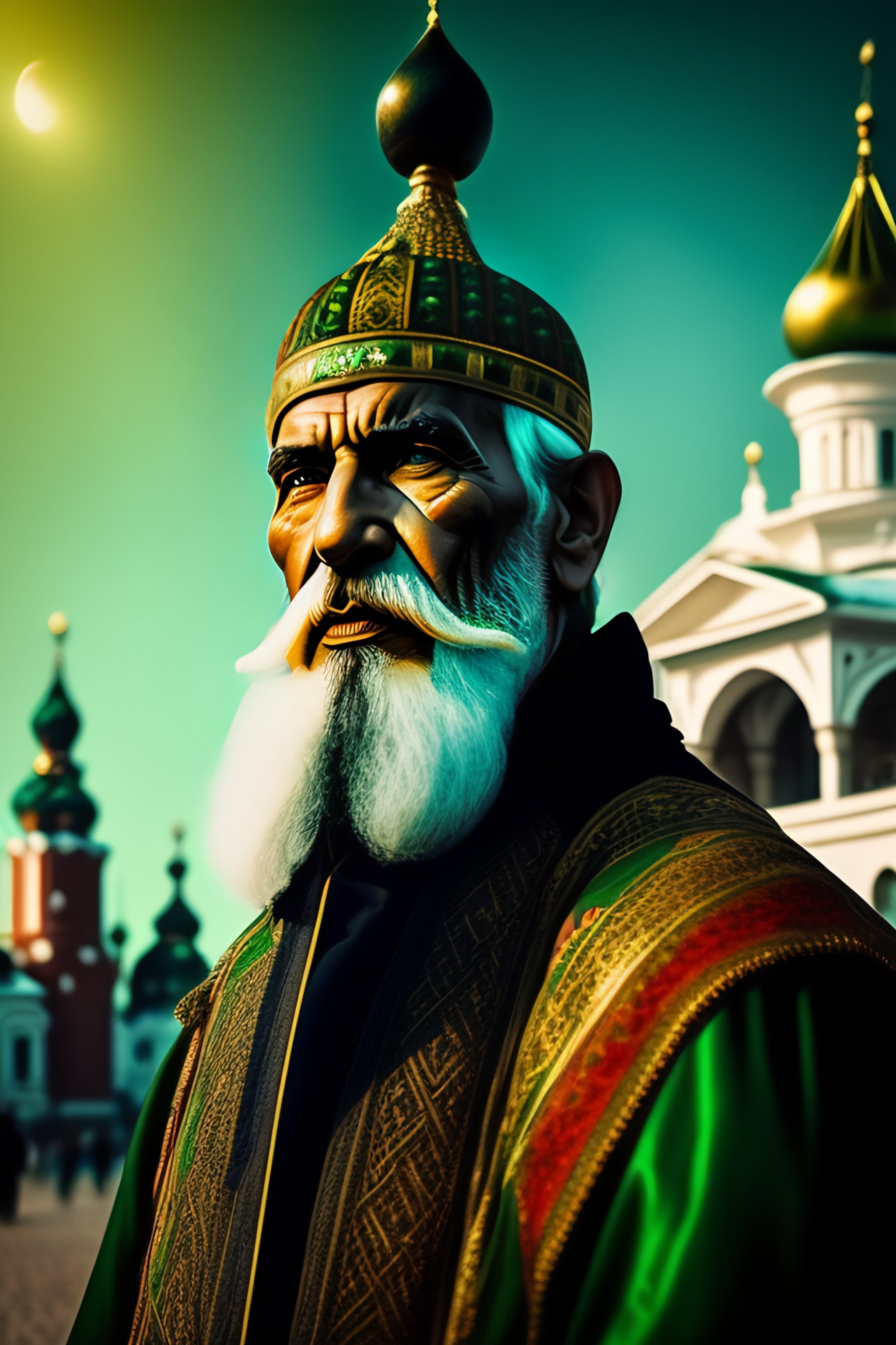 Lexica - Tatar old man in tubeteika, narrow face, strong high skulls ...