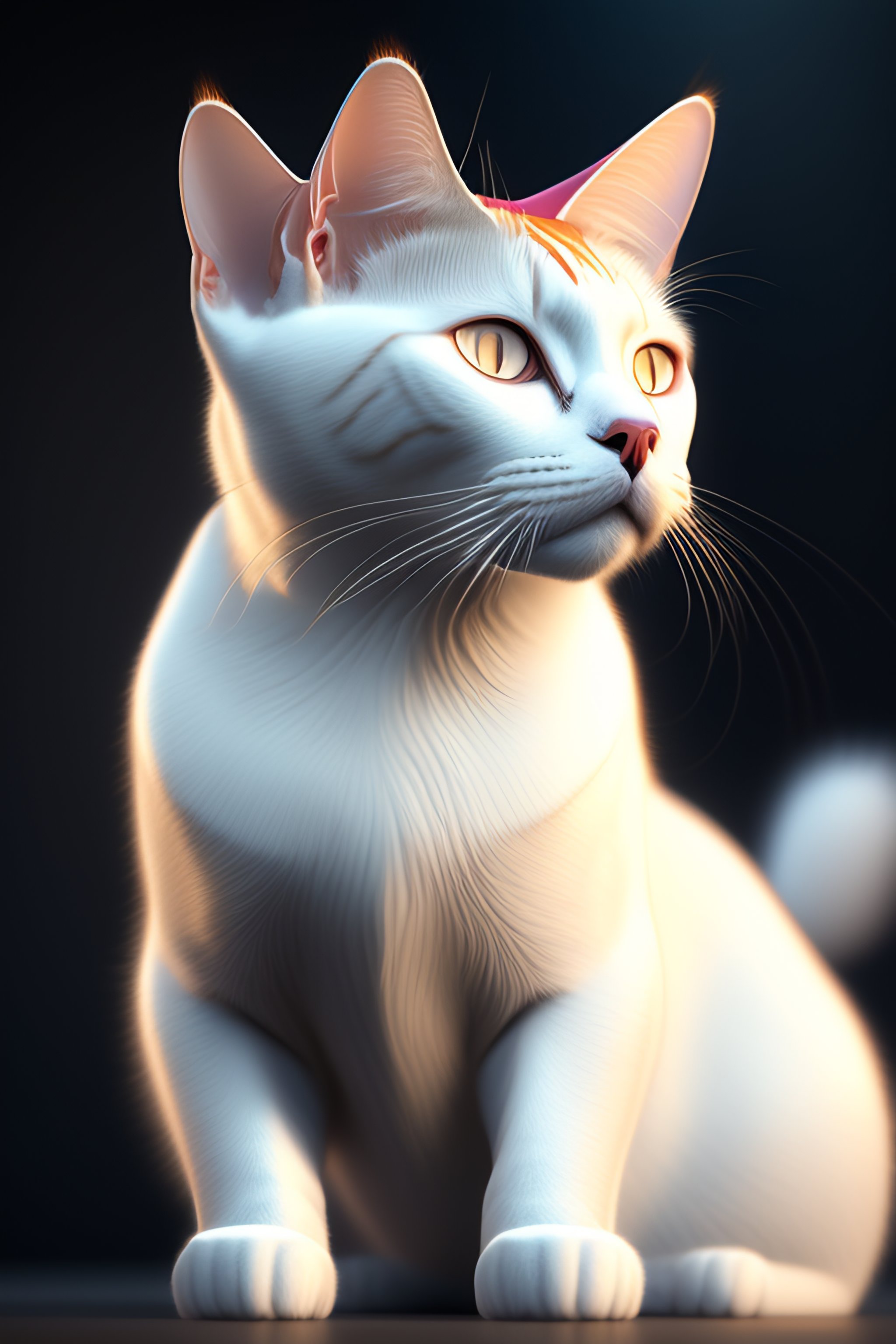 Lexica - A white Cat with a gentlemen hat showing pouch of the cat , 4k ...