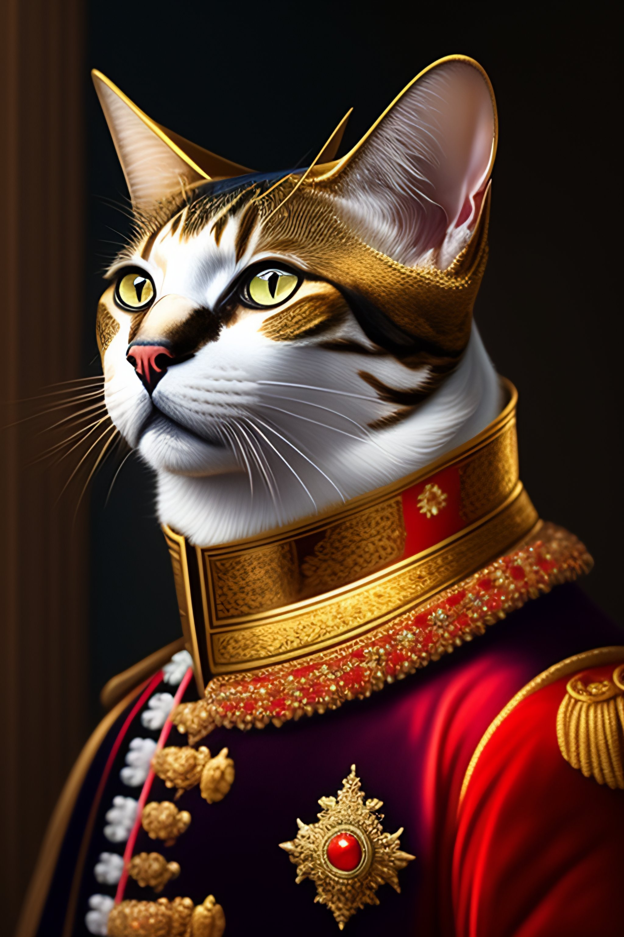 Lexica - Imperial painted portrait in the style of Napoleon of a cat ...