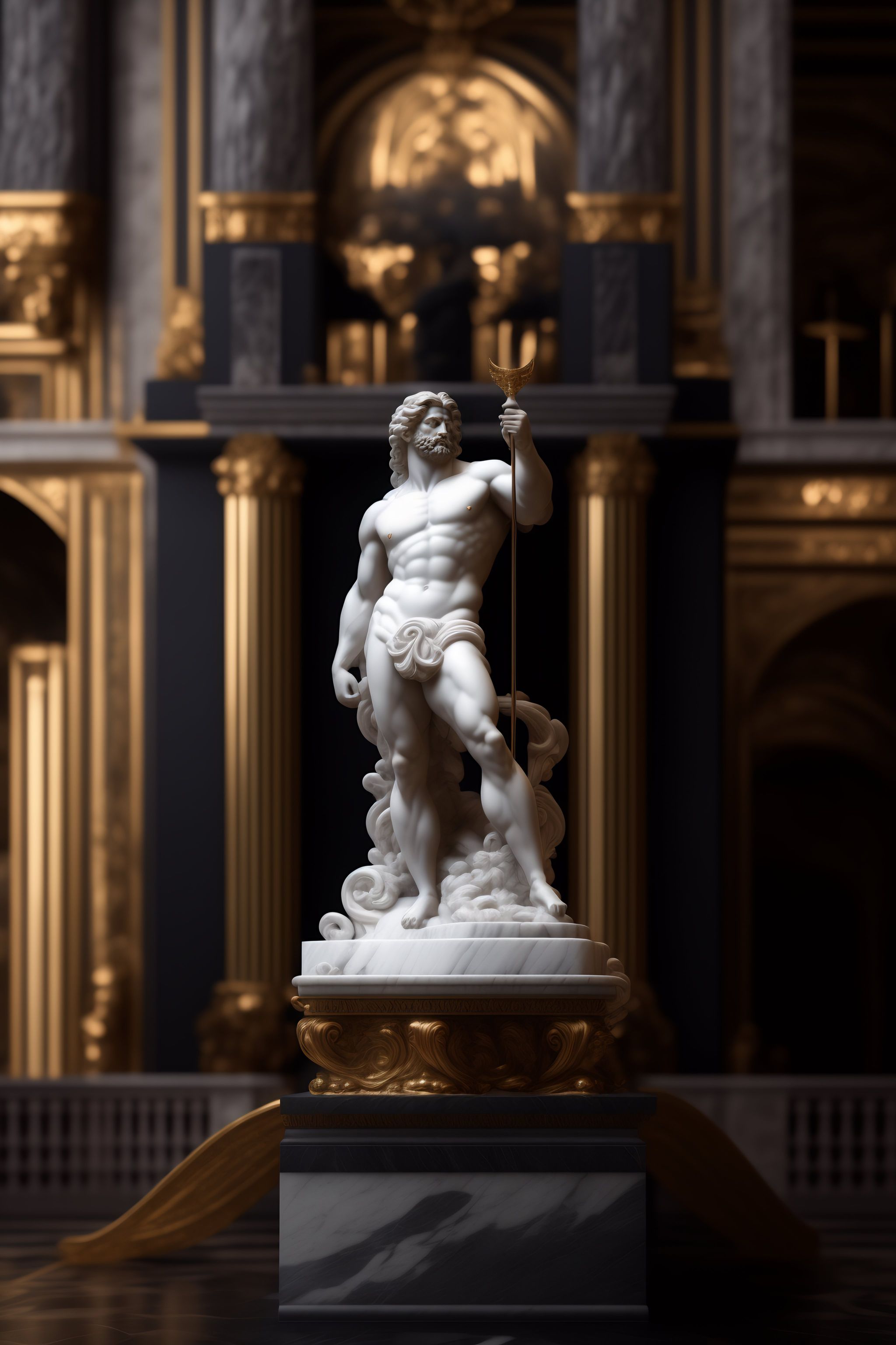 Lexica - Panorama of a renaissance matte marble sculpture of aesthetic ...