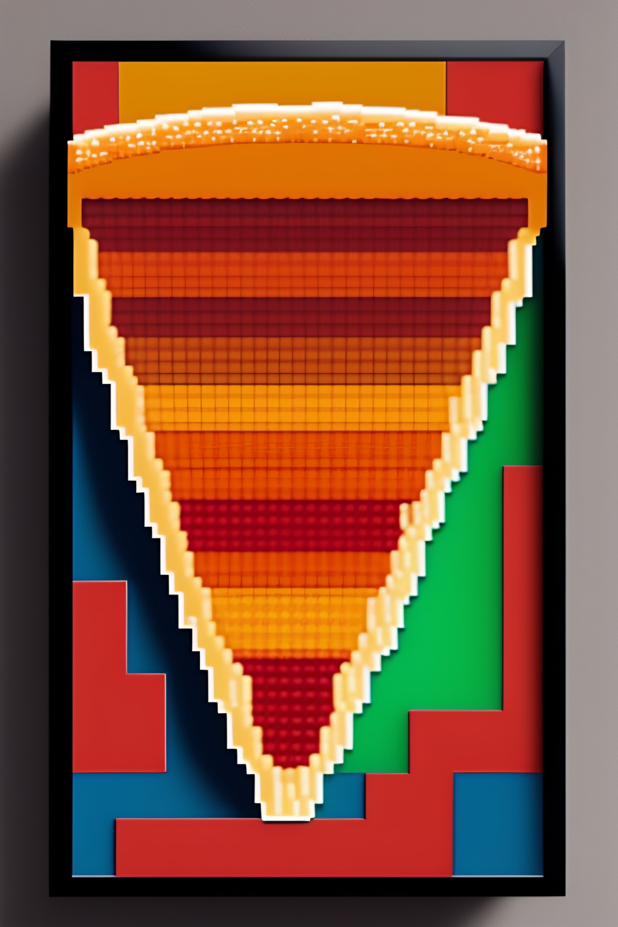 Lexica - Pizza slice made of pixels attack by ball, 2d, big pixel blocks