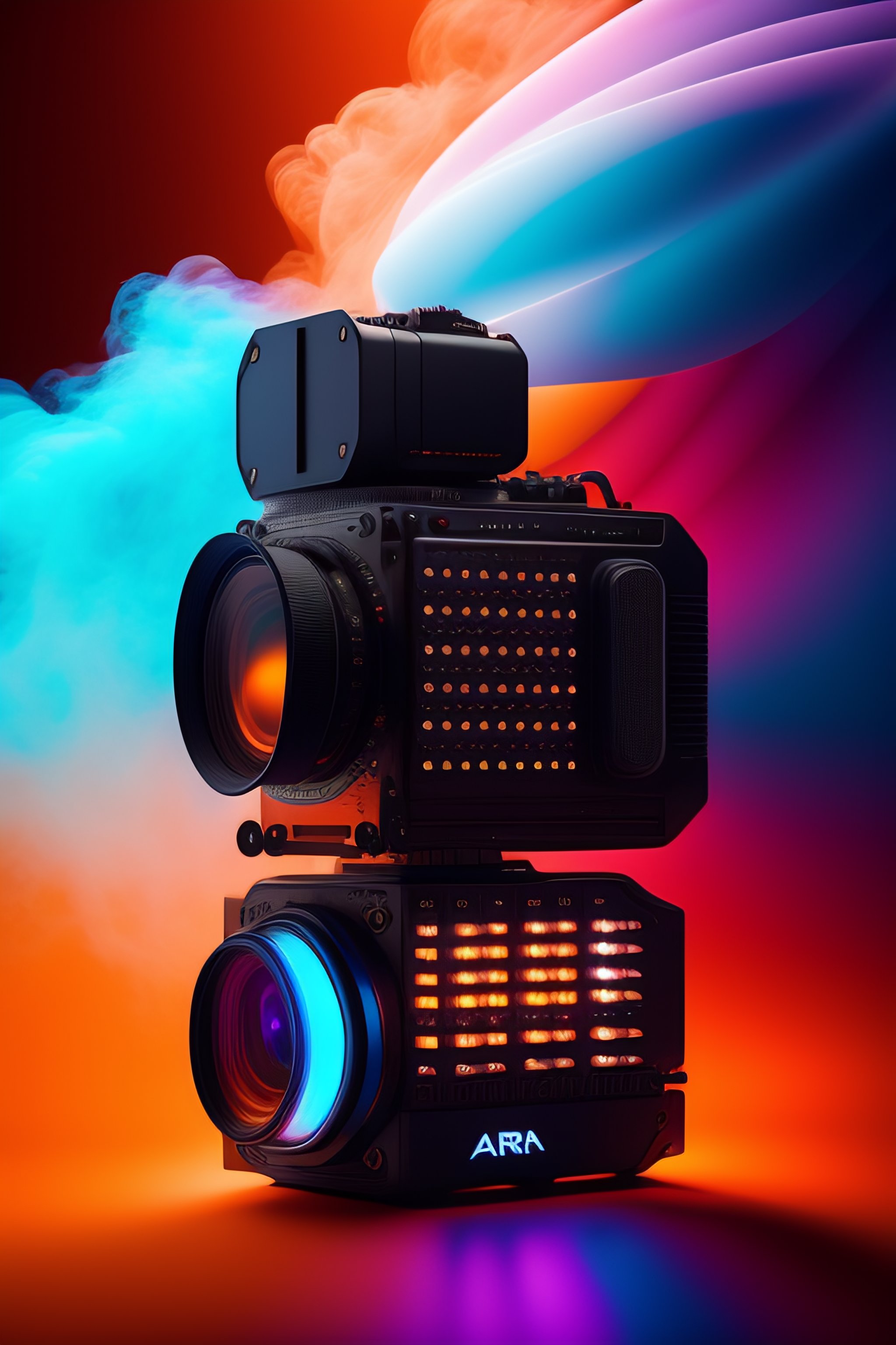 Lexica - Hyper realistic image of a Arri Alexa cinema camera surrounded ...