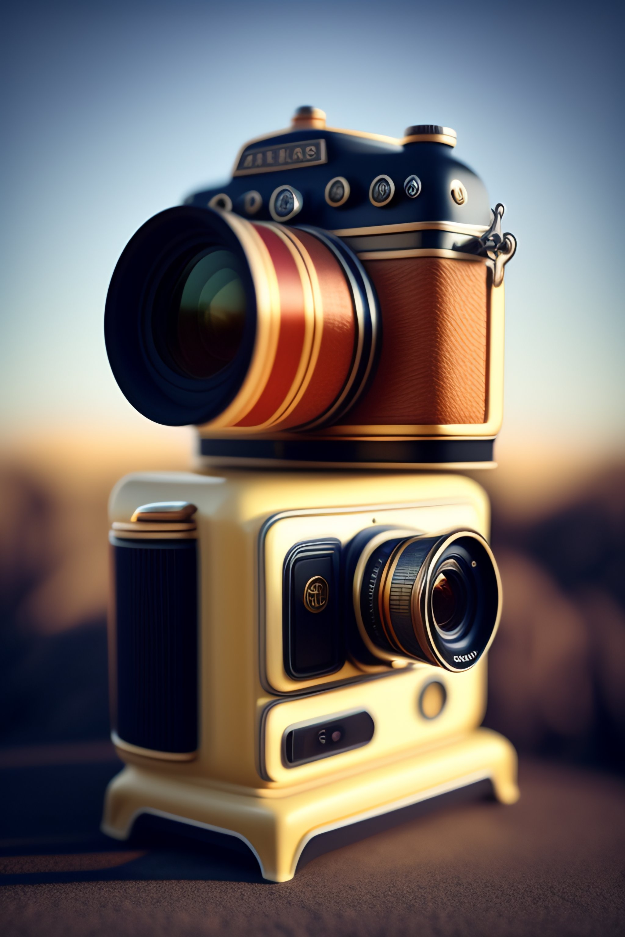 Lexica - Old fashion camera made in the style of R2-D2