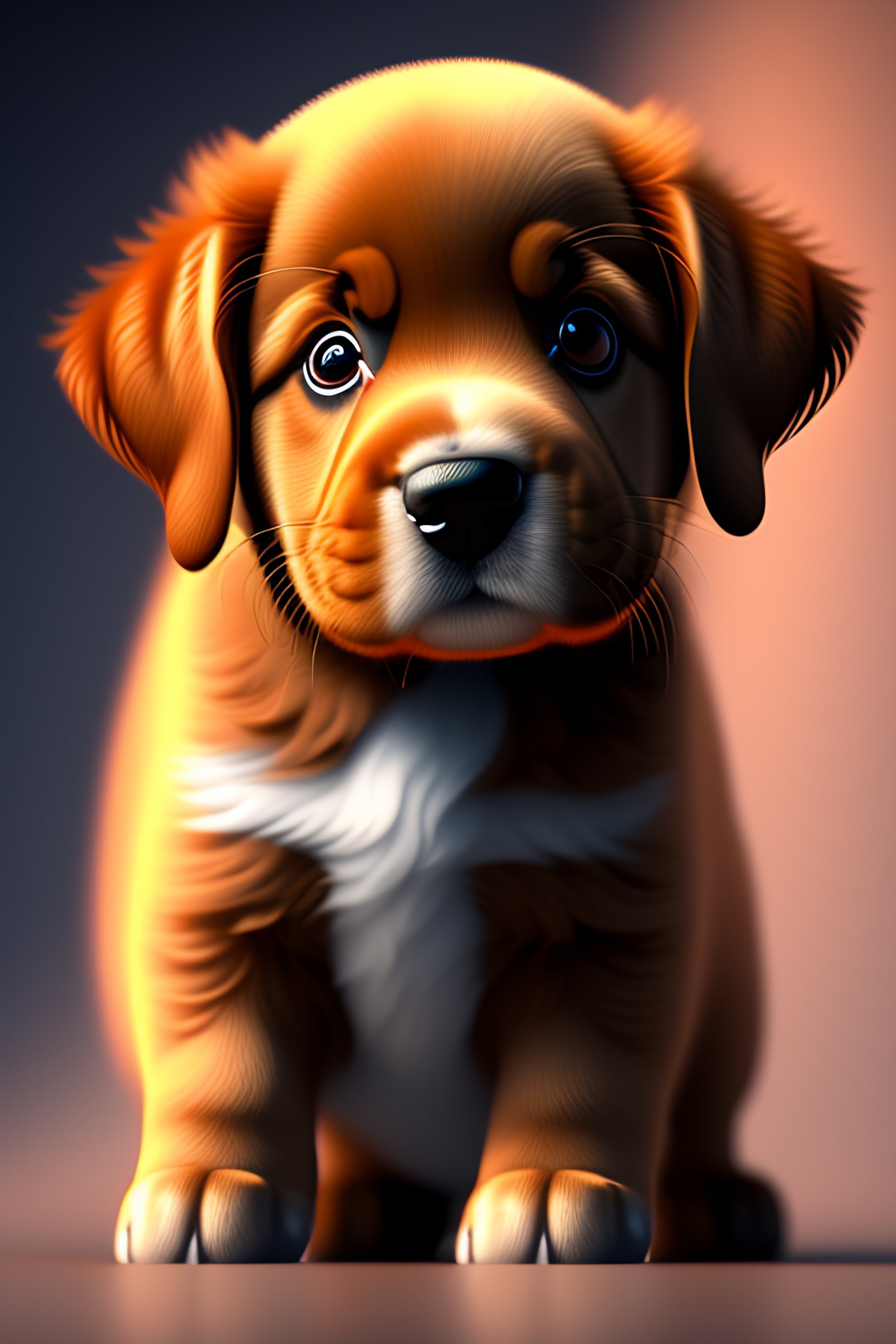 Lexica - A very cute puppy with fur, c4d render