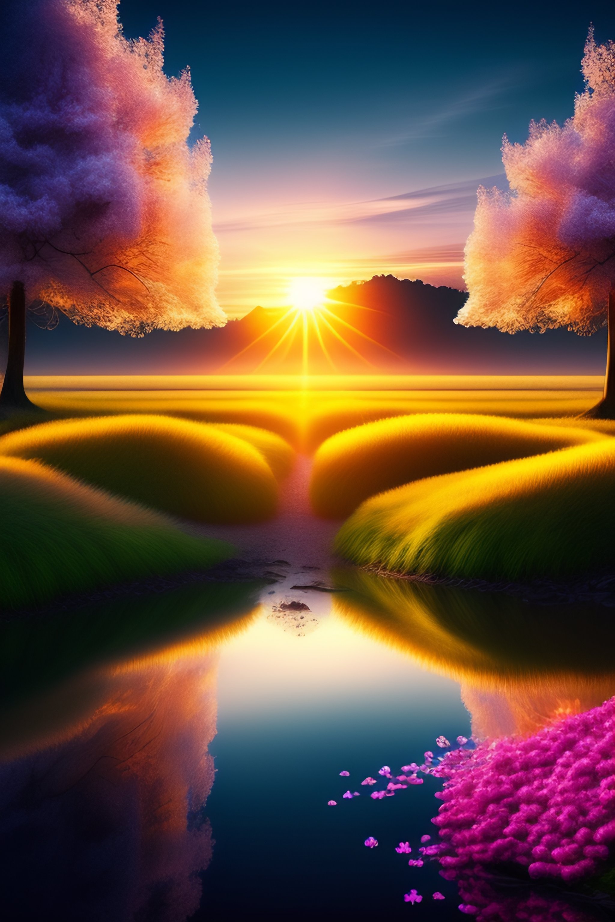 Lexica - Amazing beauty, spring, way, distance, rising sun, hope, artstion