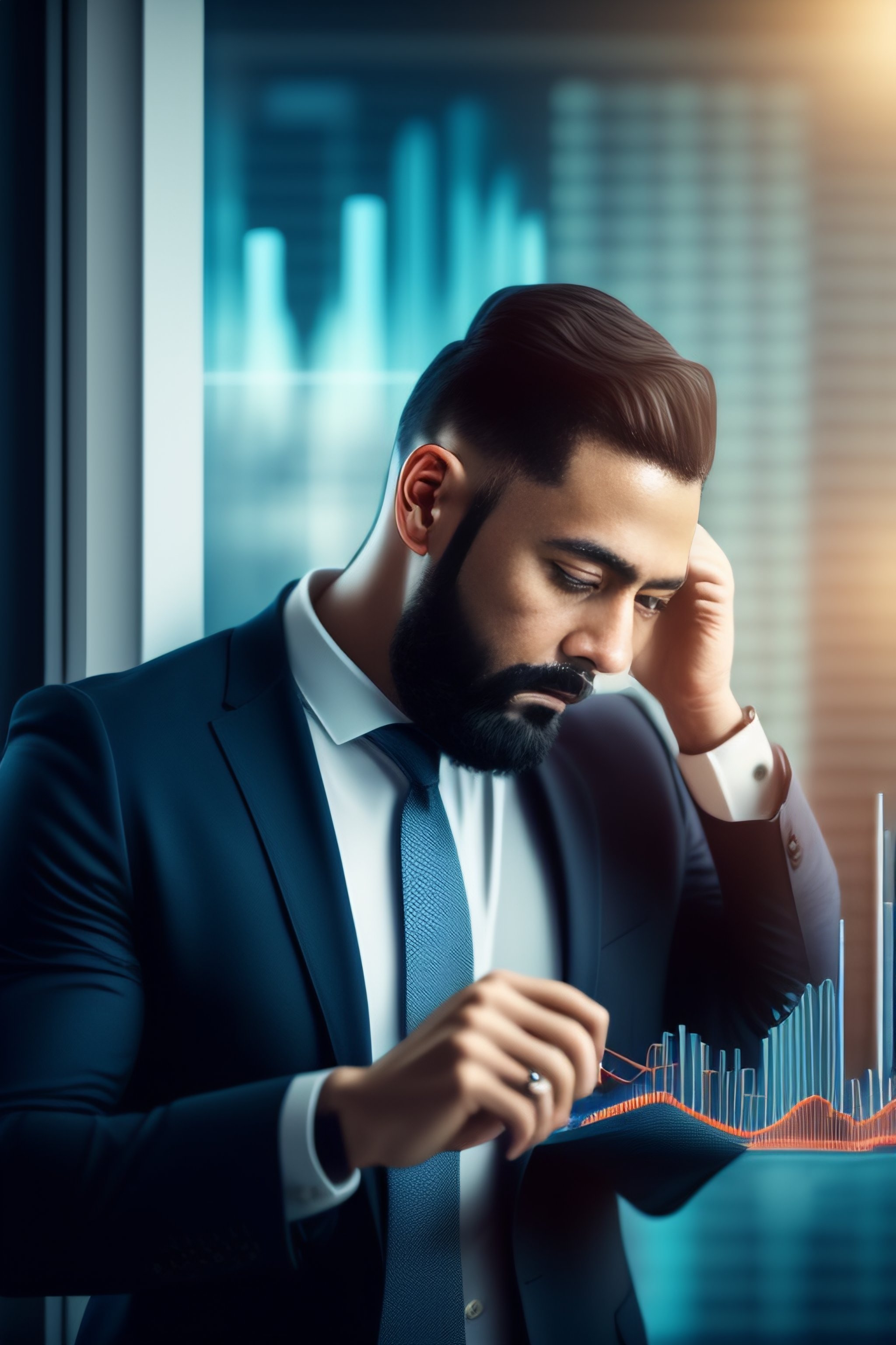 Lexica - A business man working with big data with hands, hight detail ...