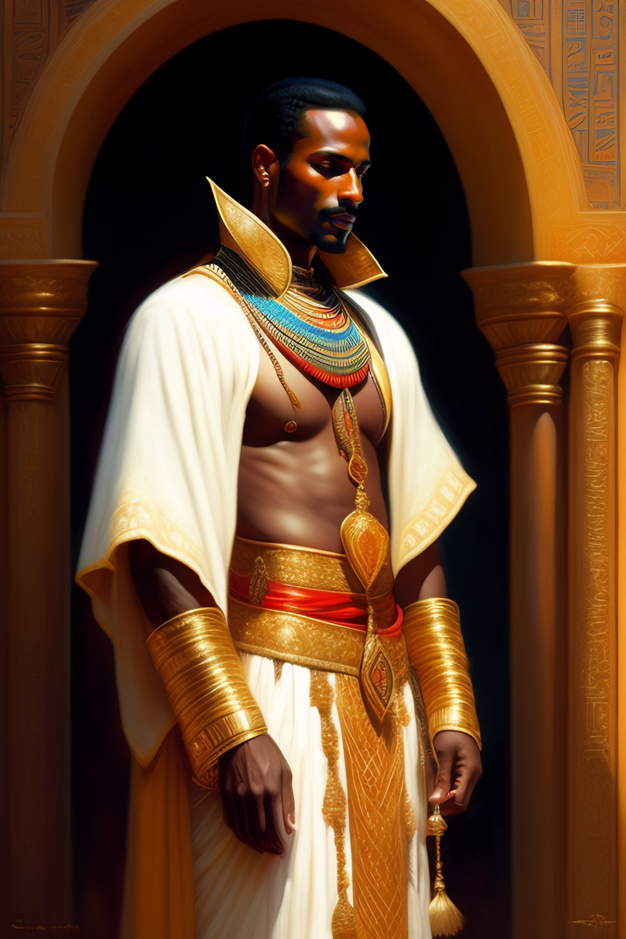 Lexica - Magician, wearing white Ethiopian clothing, character design ...