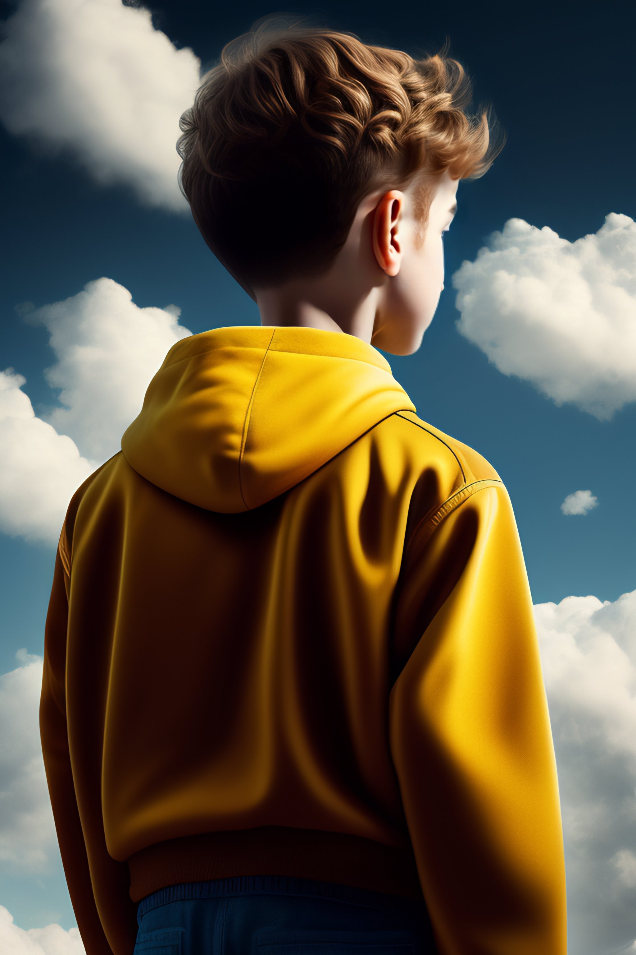 Lexica - An aesthetic boy with his back to the sky, detailed, 8k ...