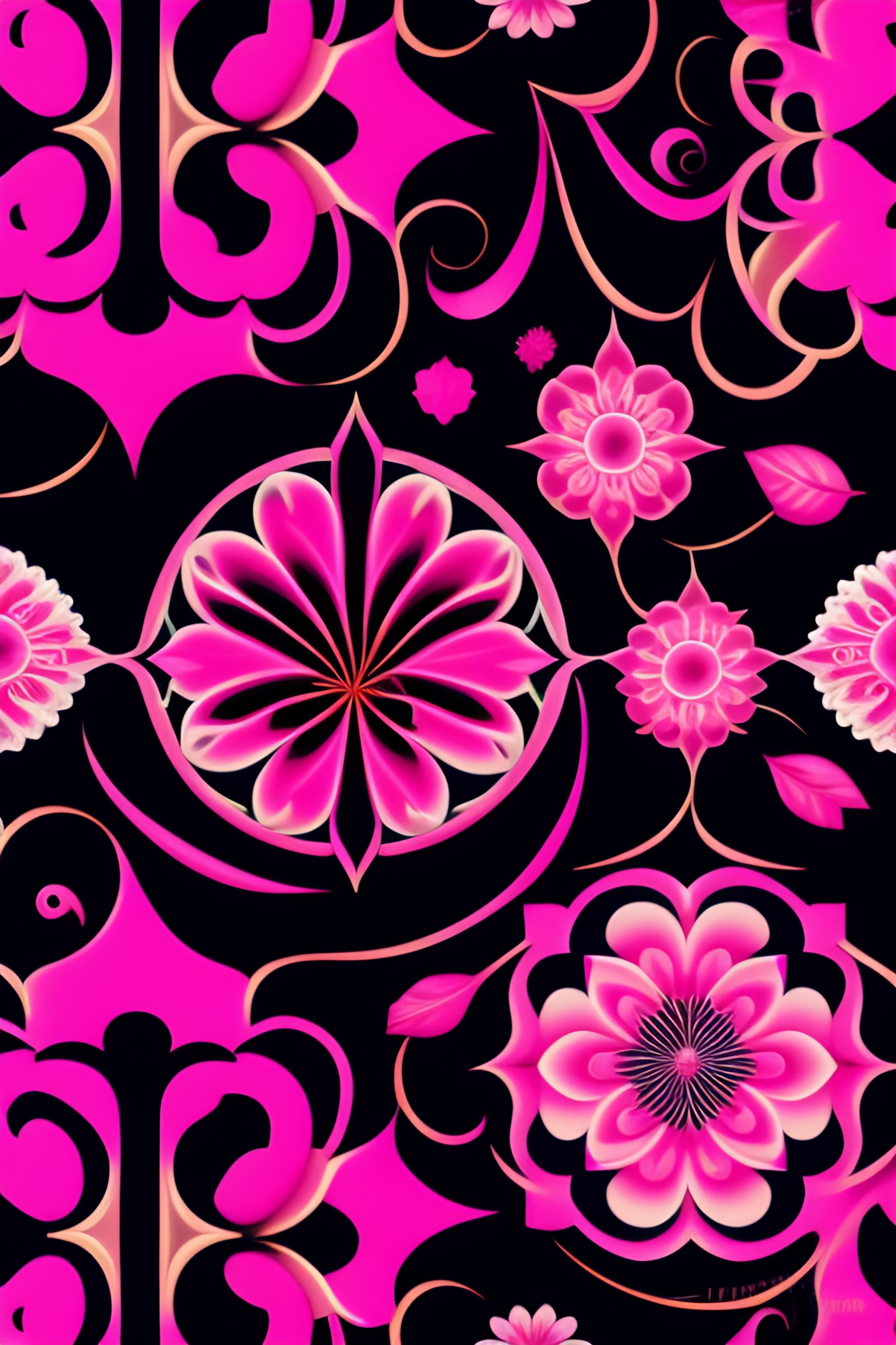 Lexica - Pink pattern with surreal motifs
