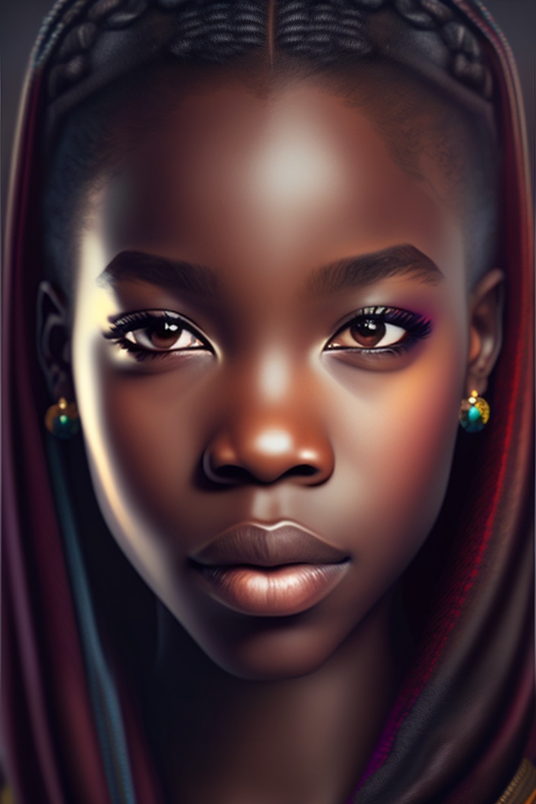 Lexica Ebony Girl Face Portrait