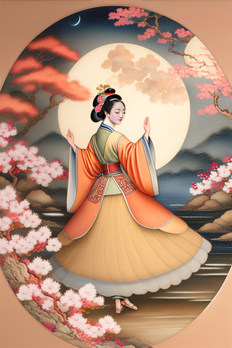 Lexica - Hanfu beauties performing a traditional dance on a moonlit ...