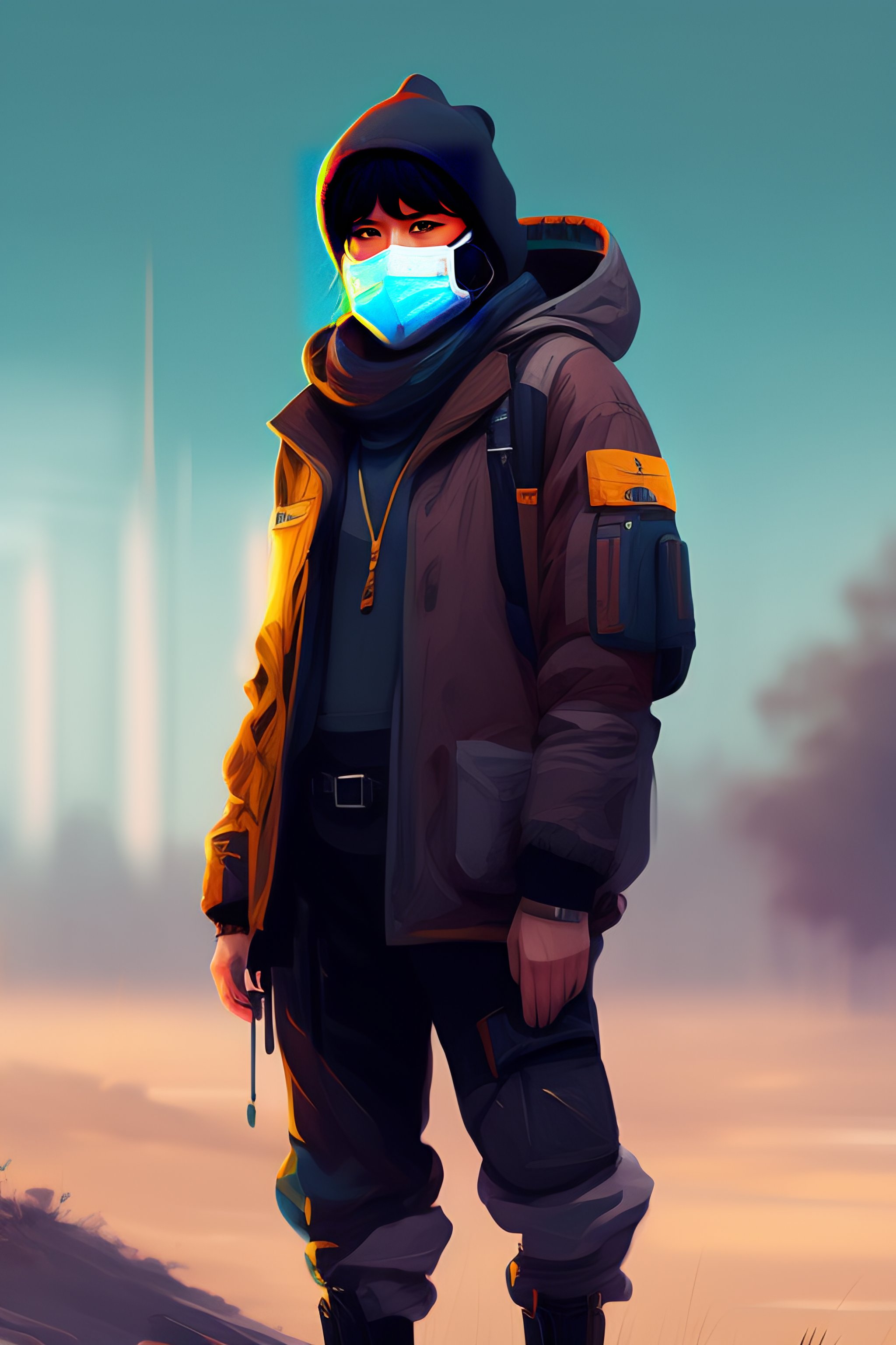 Lexica - Medium shot of a typical character in the style of ismail inceoglu