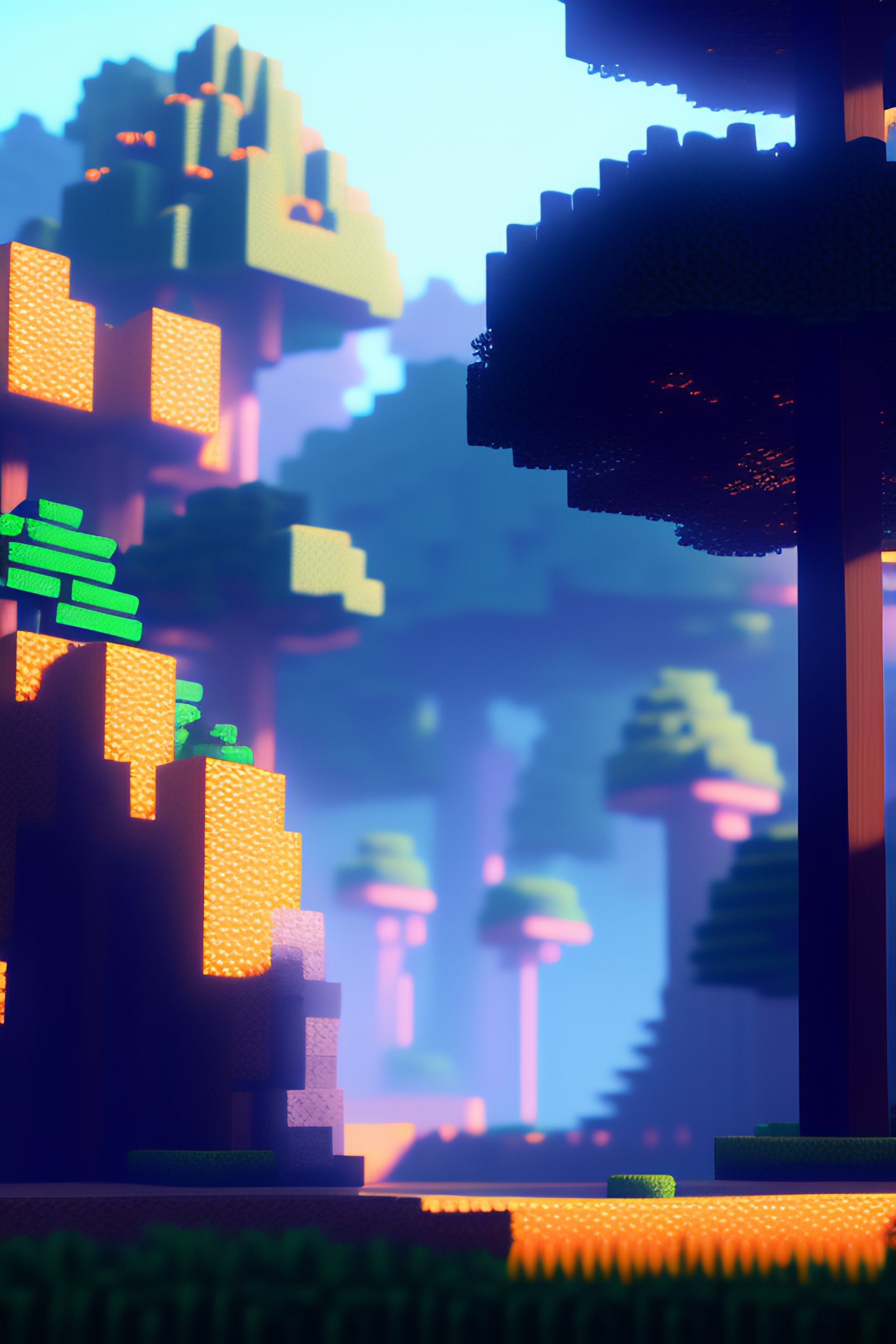 Lexica - Mystical forest in Minecraft, particles, rain, square, big ...