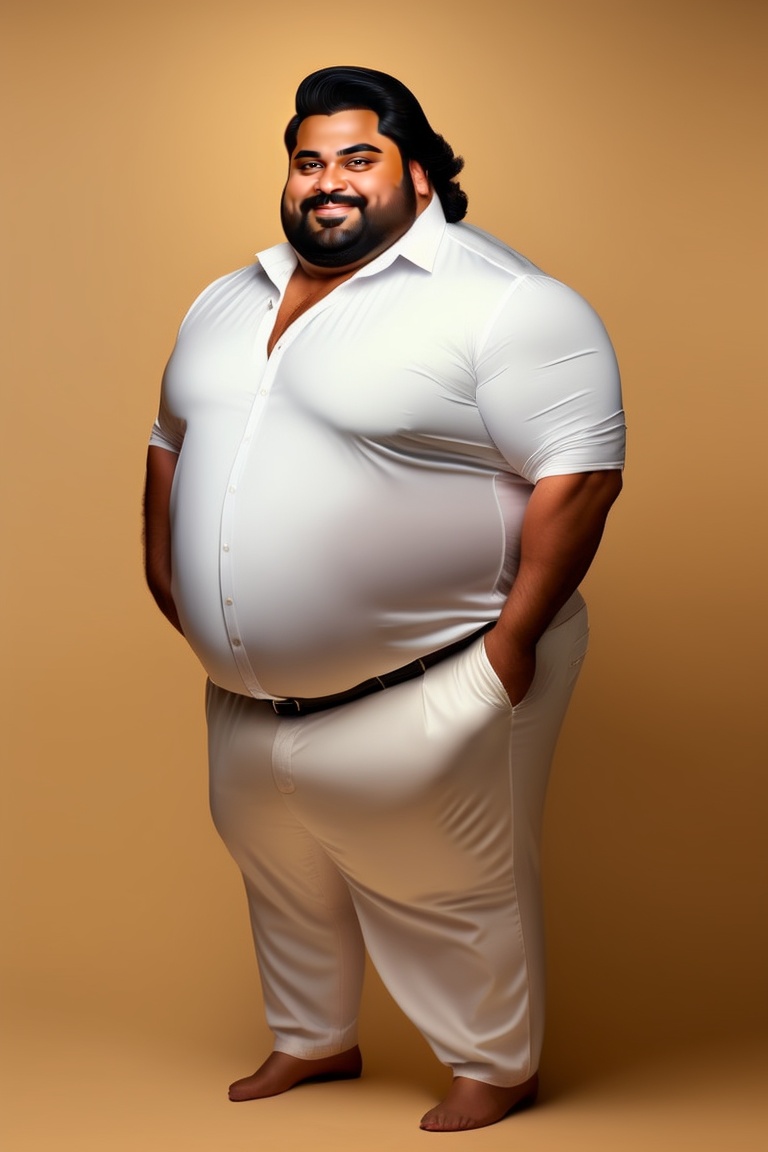 Lexica - Fat man, short black hair, round face, short guy, straight ...