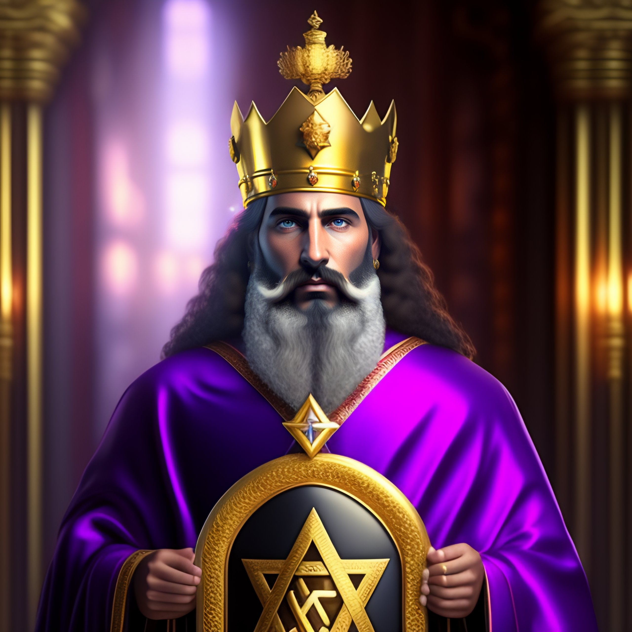 Lexica - Jewish ancient King, wearing a purple robe and a golden crown ...