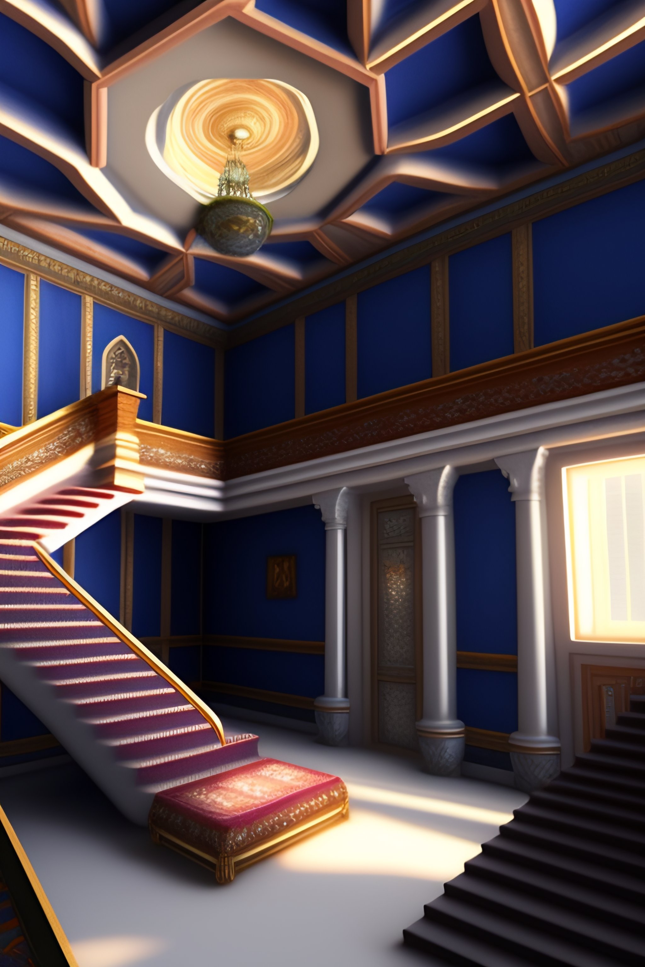 Lexica - Interior design,star patterns on the ceiling,2-level seats ...