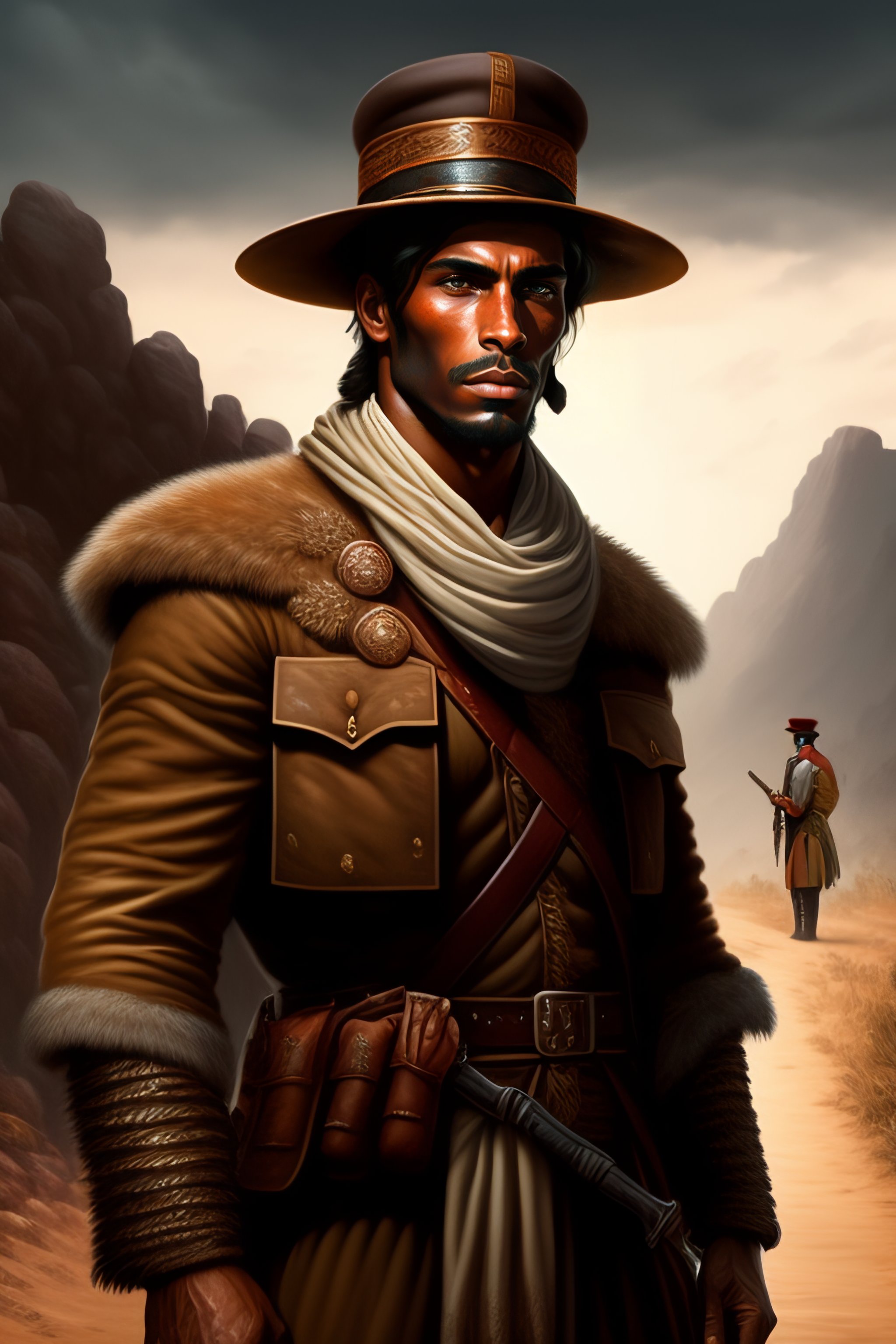 Lexica - A full length portrait of a handsome quarter blind Brazilian ...