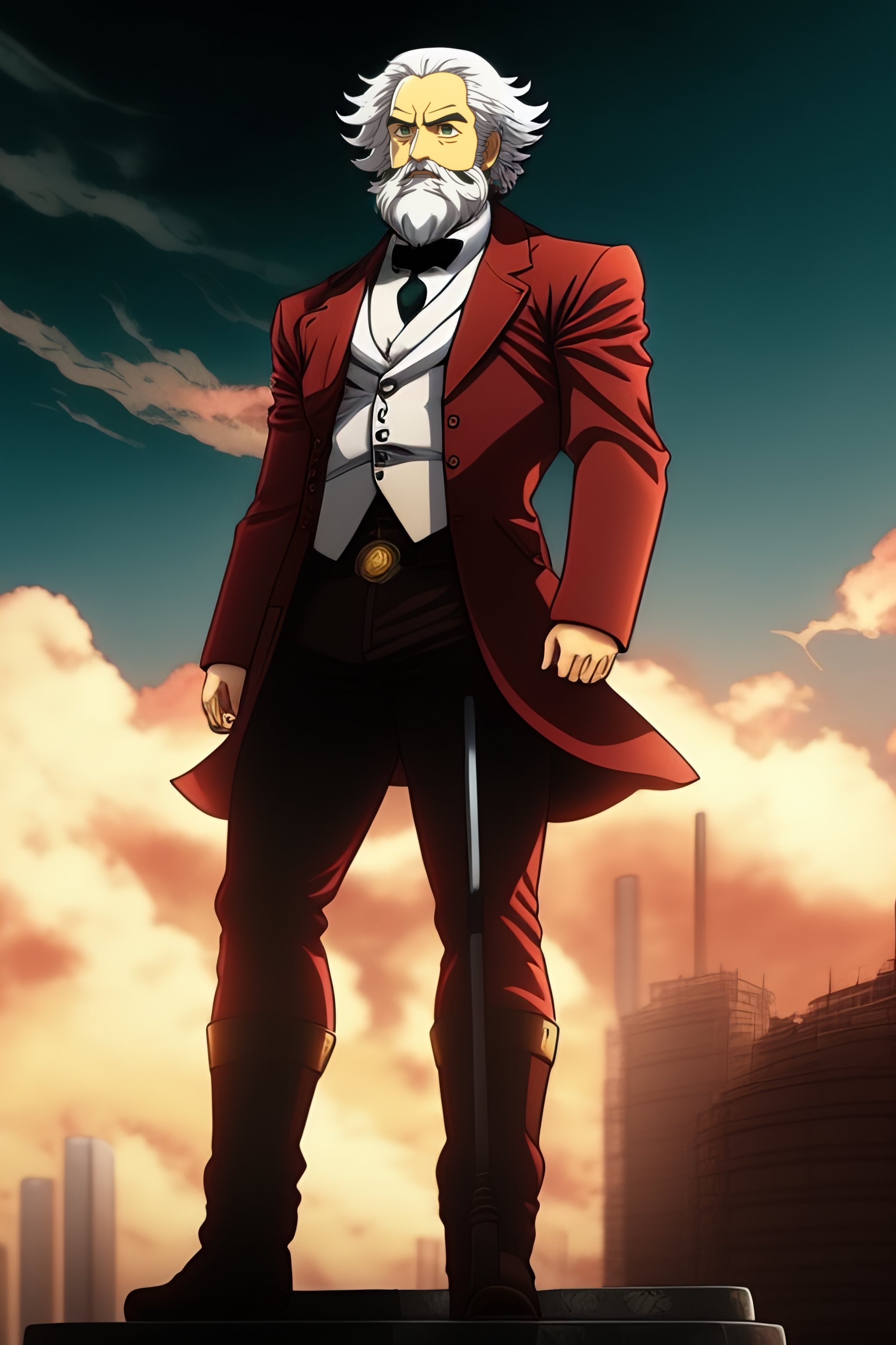 Lexica - Karl Marx as a titan from attack on Titan anime. Full body ...