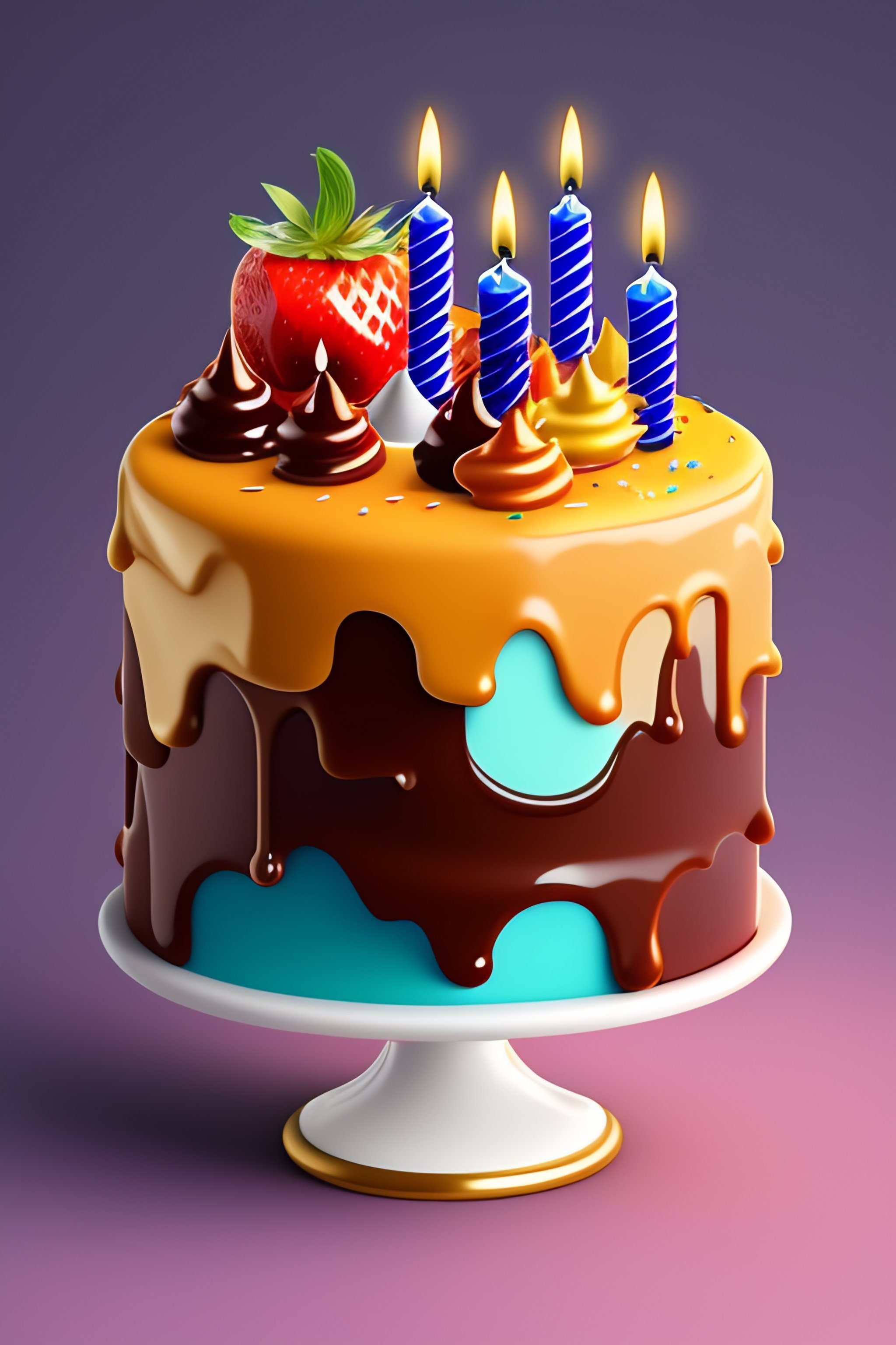 Lexica - Flat design, birthday cake