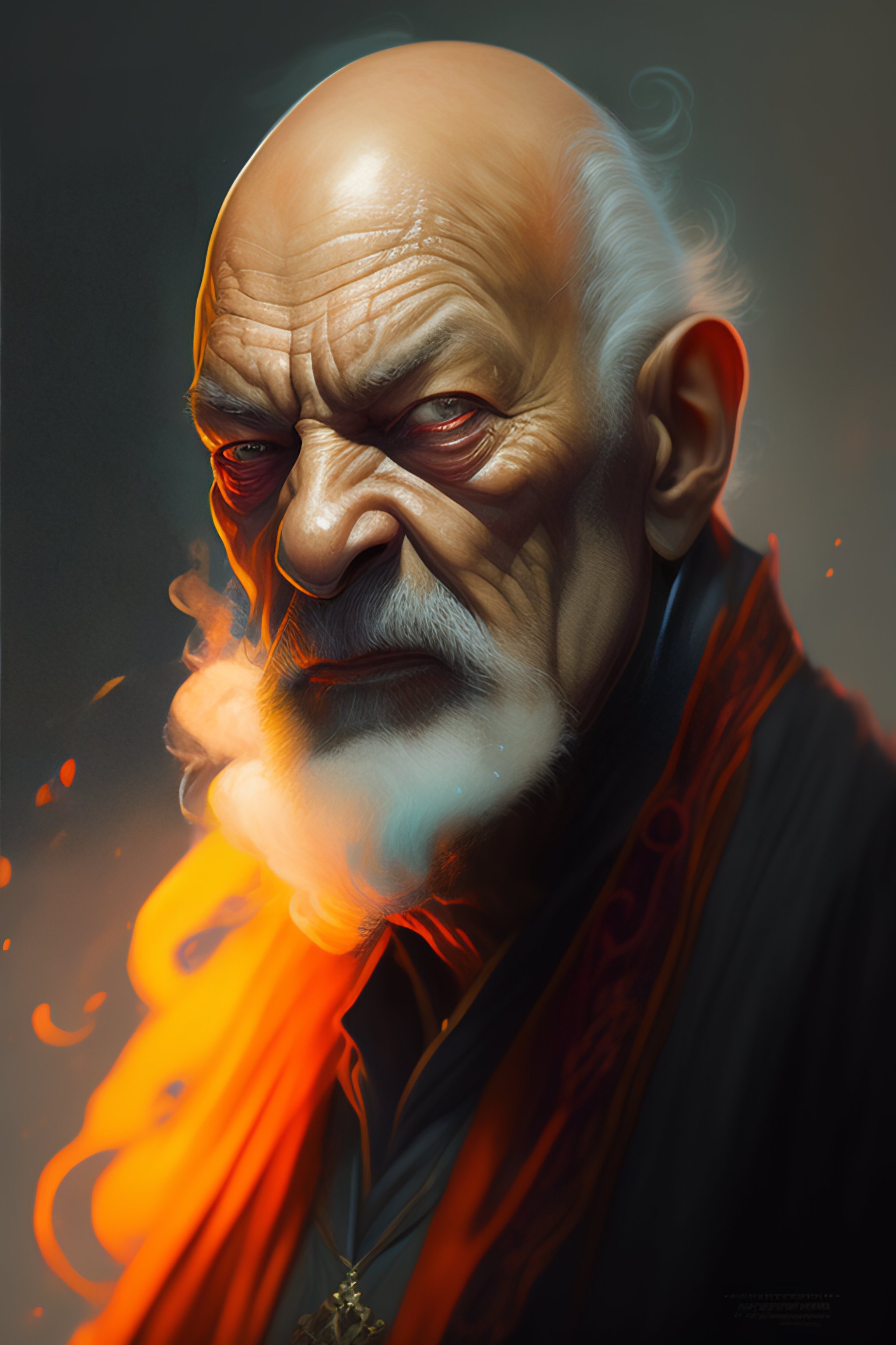 Lexica - Evil warlock, Portrait of Old mage, evil!!!!, wrinkled, Andy ...