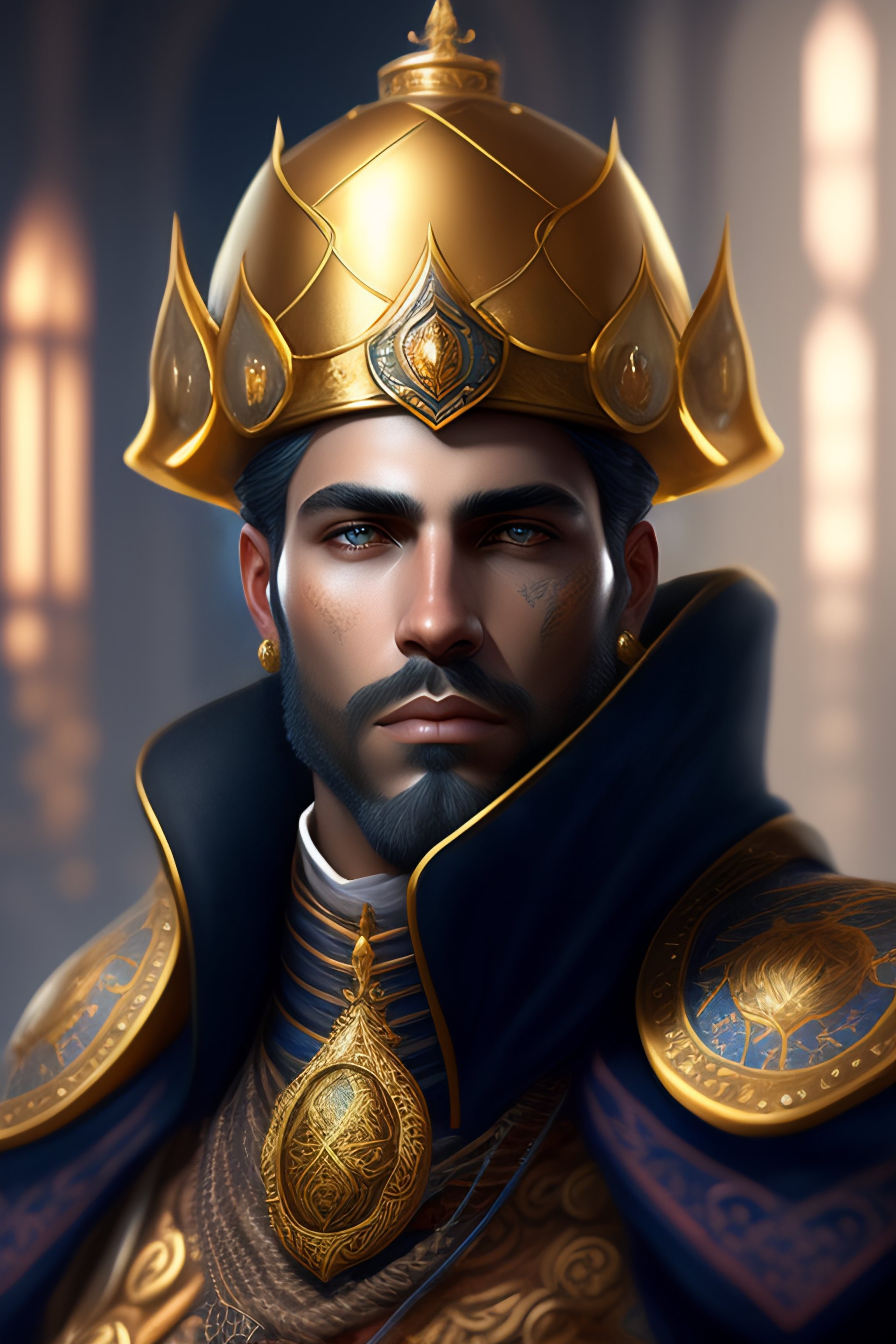 Lexica - Painted portrait as king solomon, steampunk, intricate armor ...