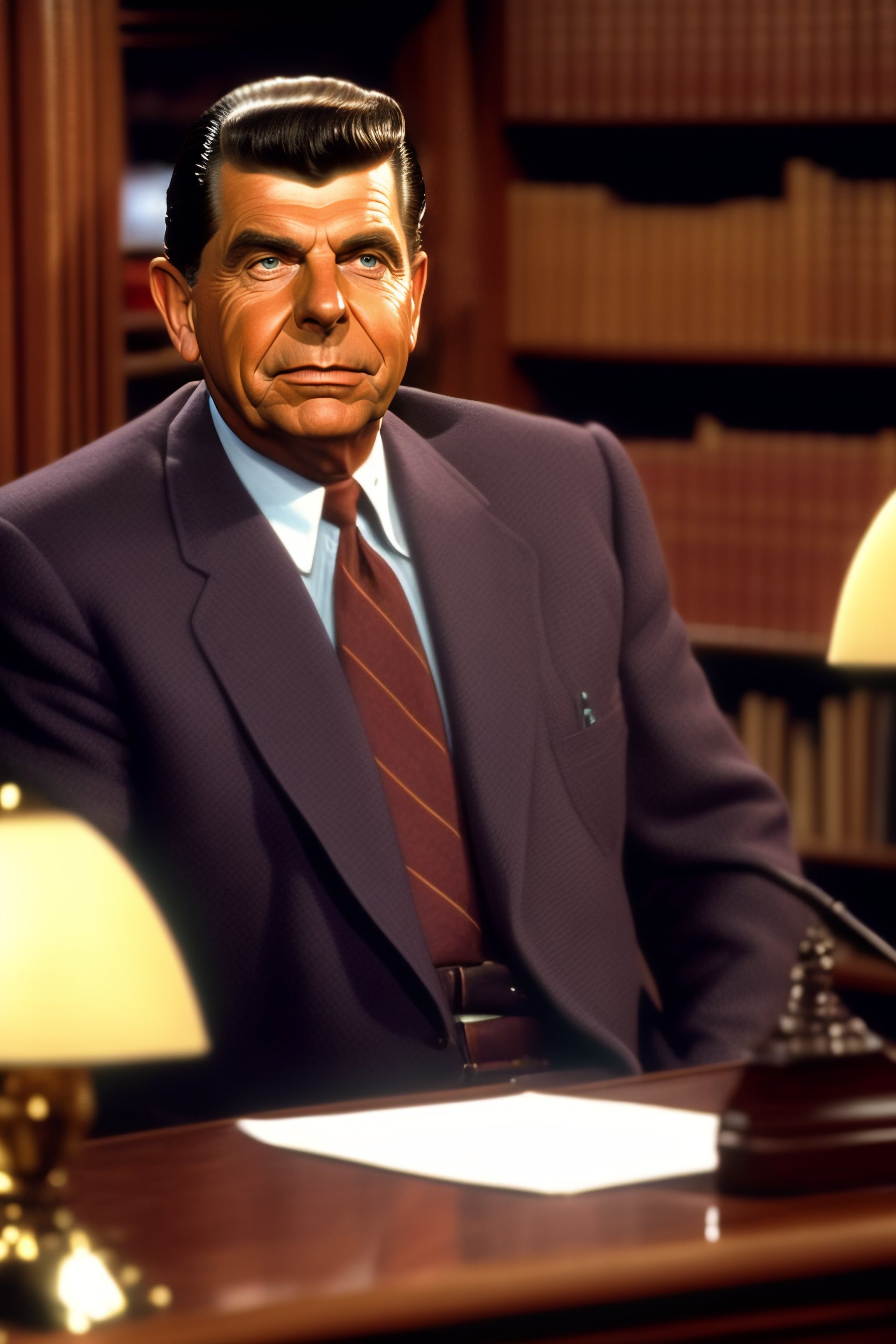 Lexica - Andy griffith as matlock in a library