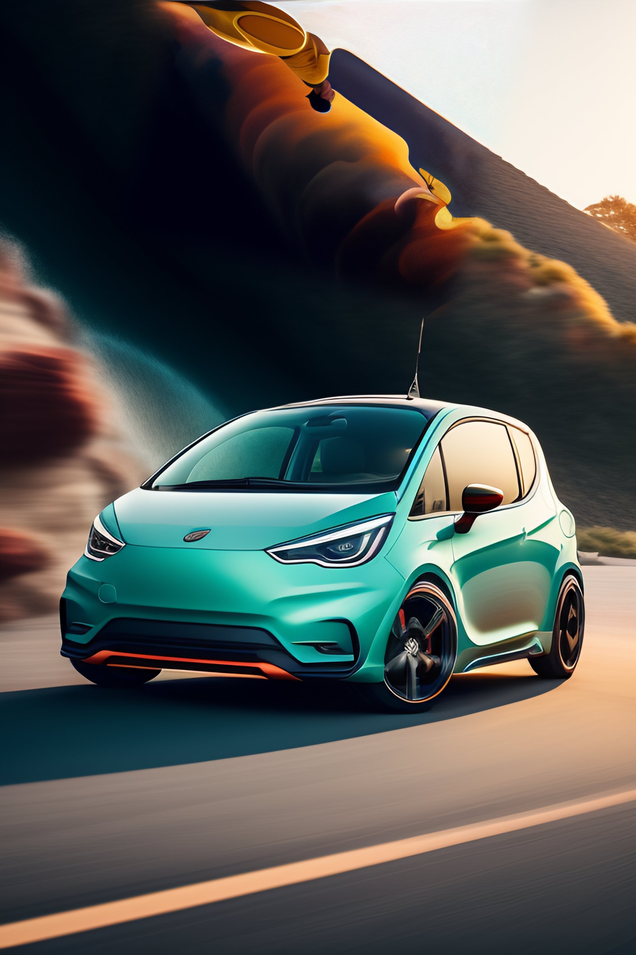 Lexica - Photo of a pg flying in a car