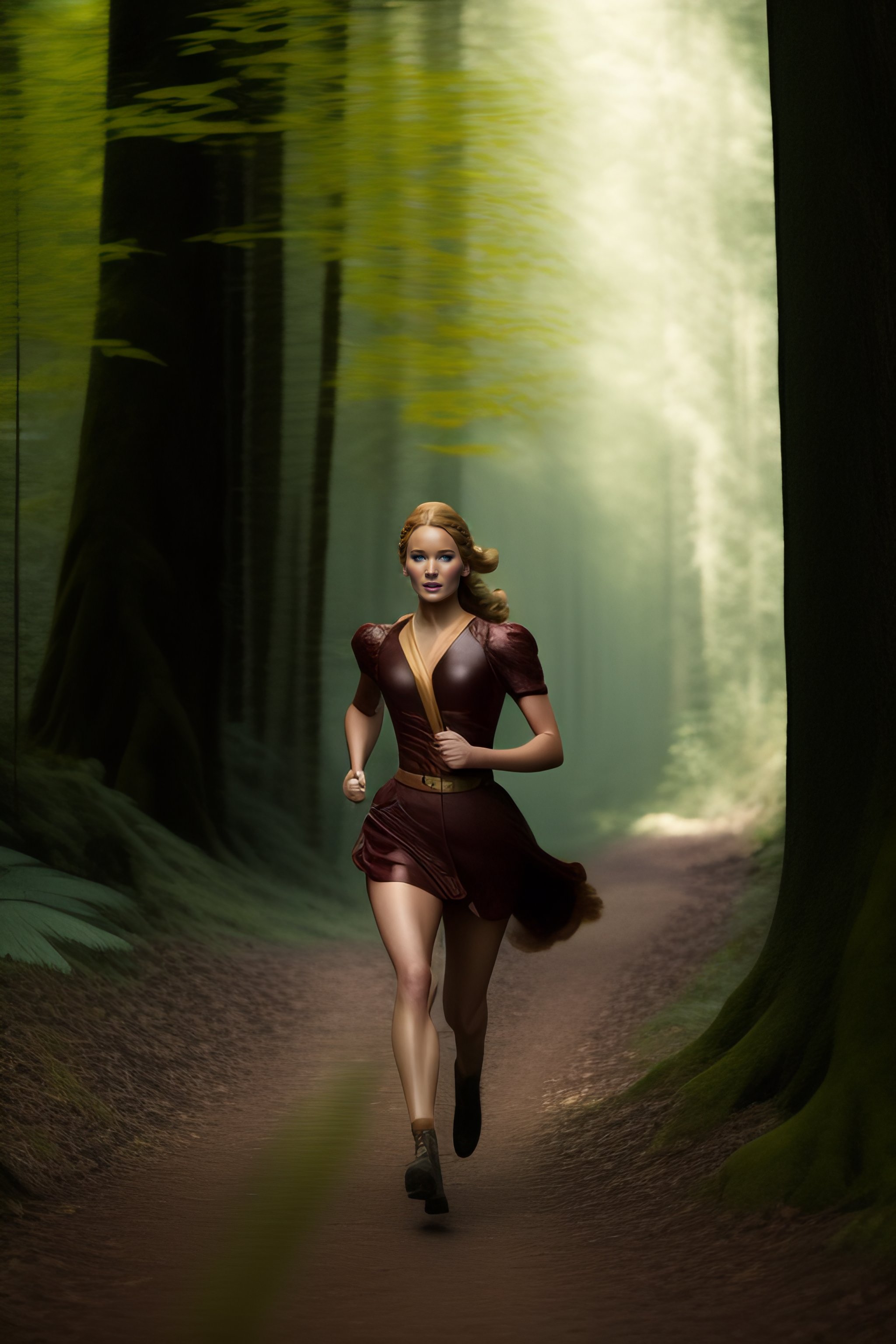 Lexica - Jennifer Lawrence in Hunger Games running away from dark ...